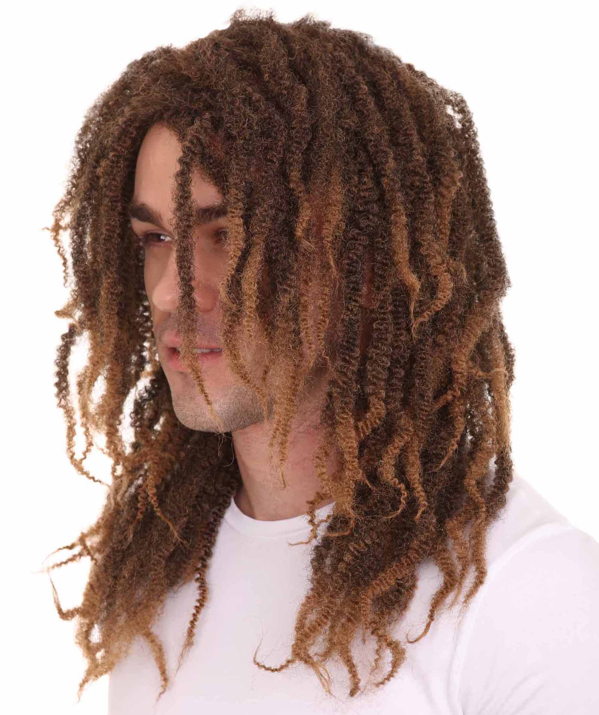 Rasta Mens Wig | Brown Cosplay Halloween Wig | Premium Breathable Capl ...