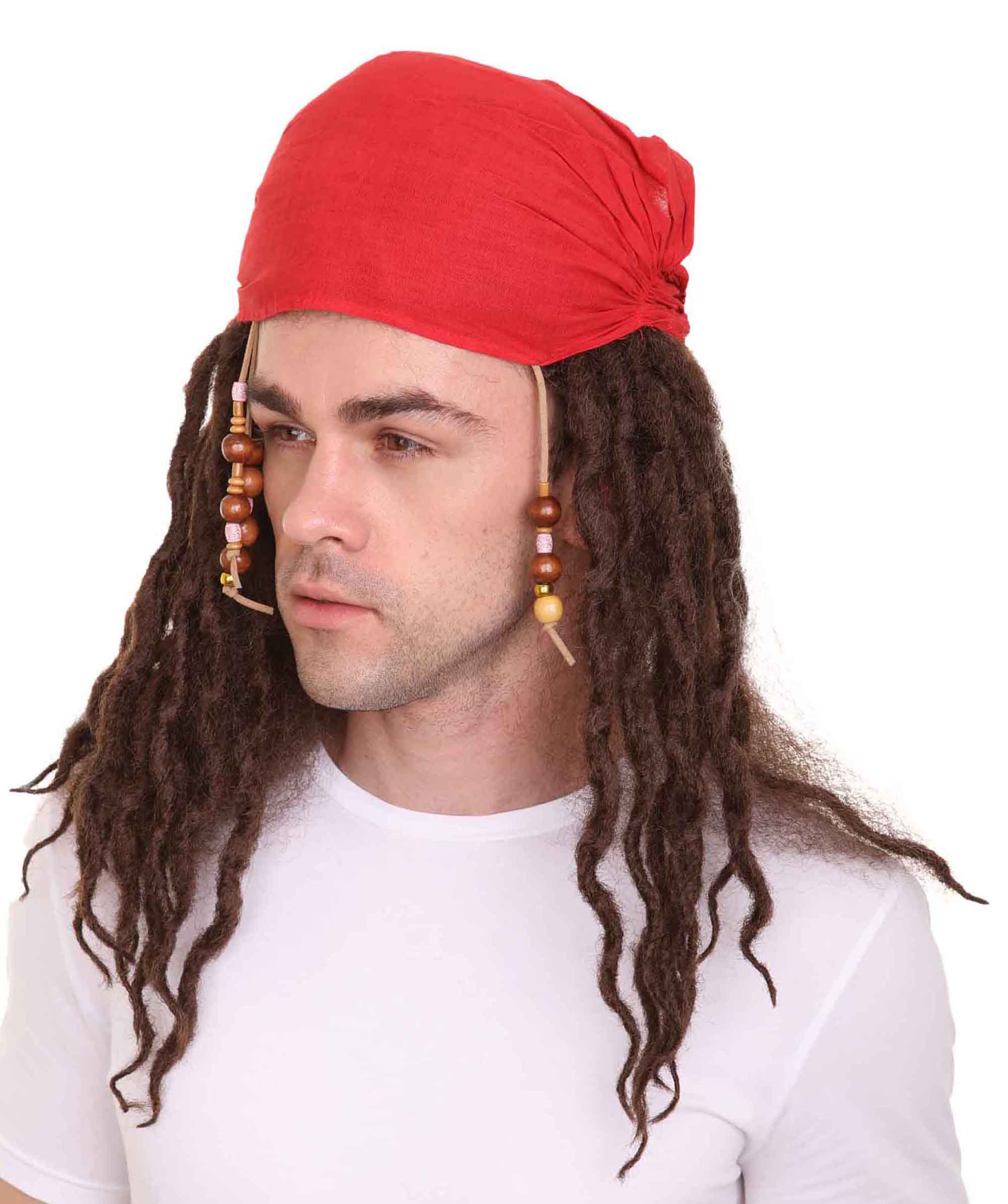 Authentic Pirate Captain Dread lock Wig With Red Cap | HPO ...