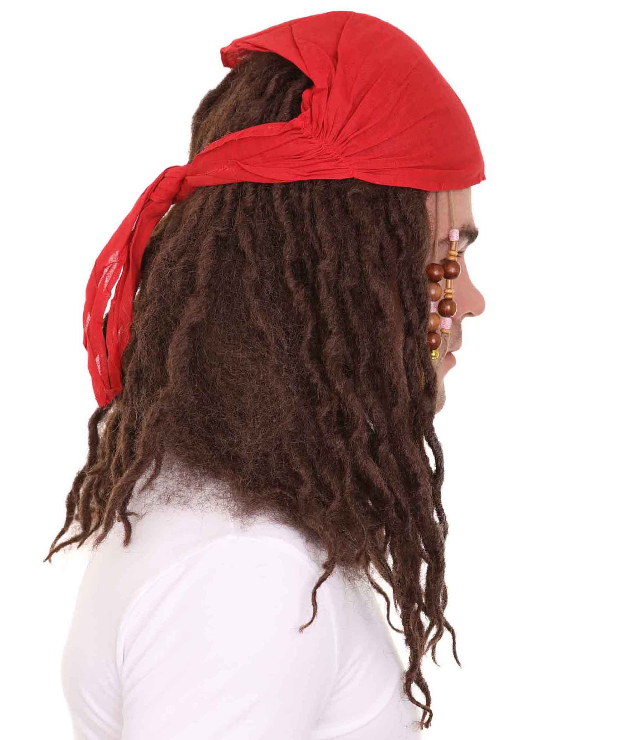 Authentic Pirate Captain Dread lock Wig With Red Cap | HPO ...