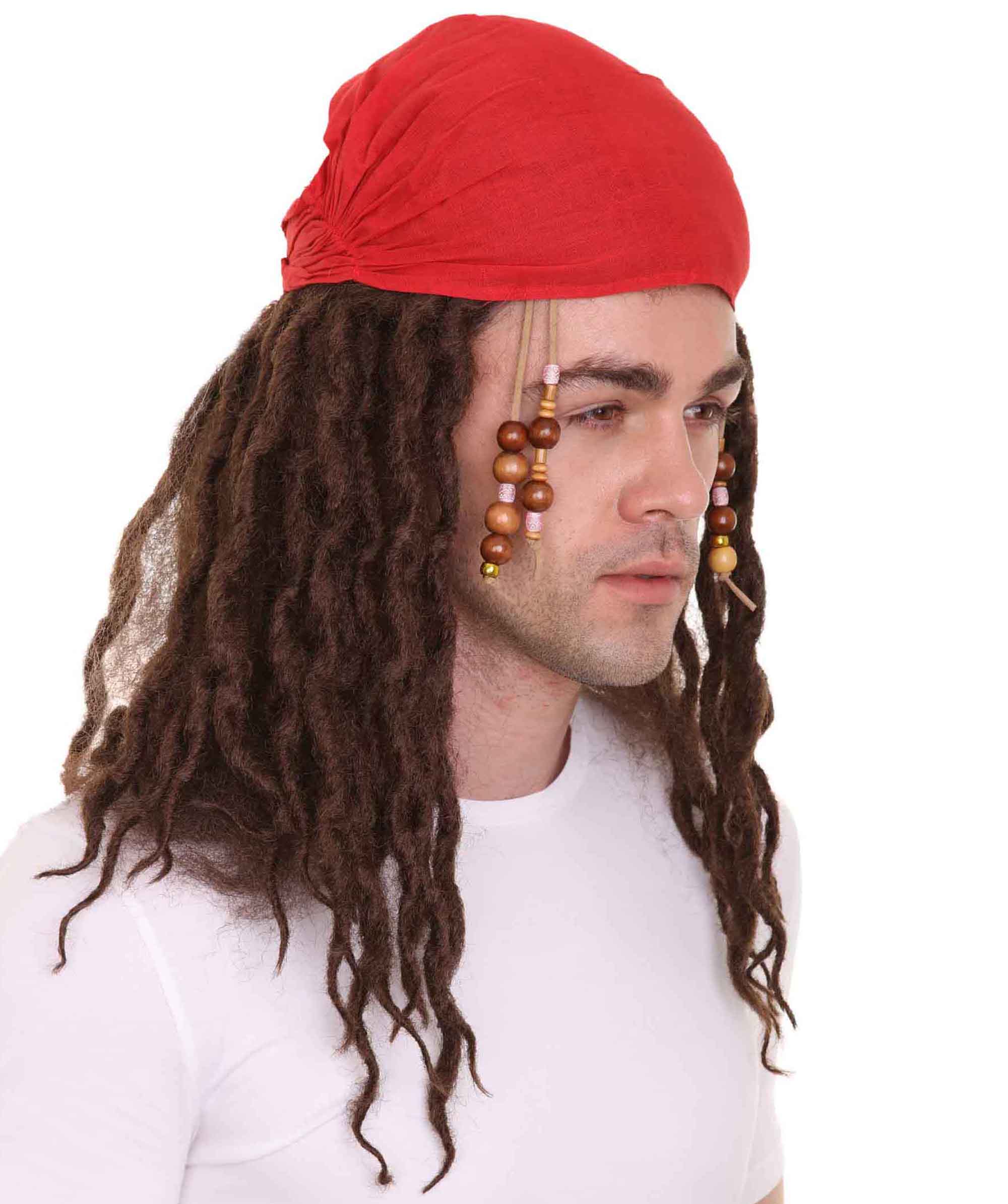 Authentic Pirate Captain Dread lock Wig With Red Cap | HPO ...