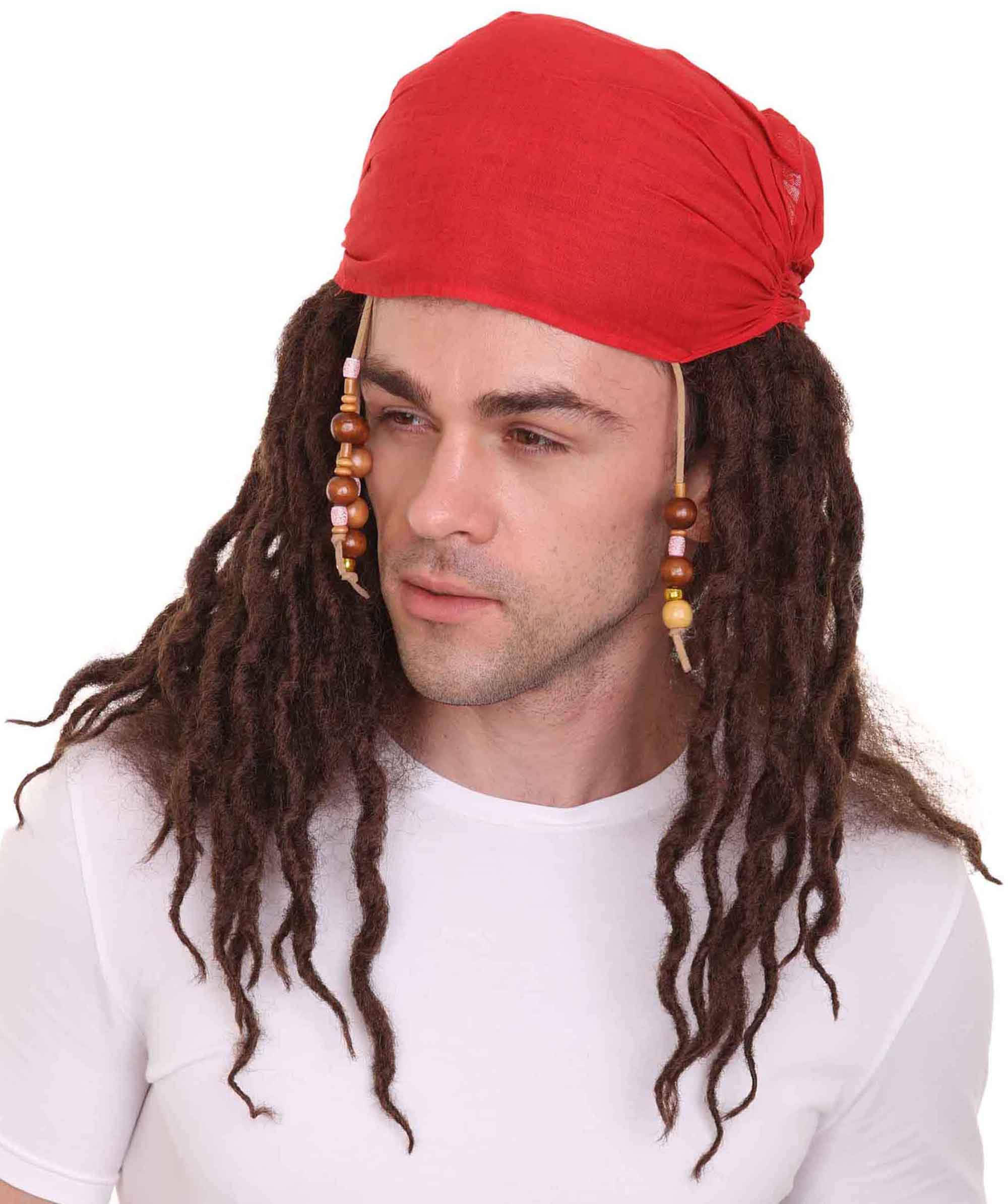 Authentic Pirate Captain Dread lock Wig With Red Cap | HPO ...