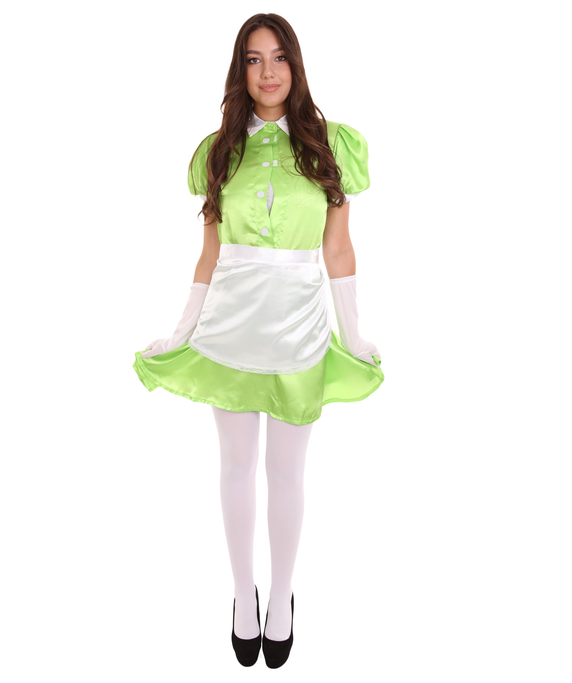 Lime Maid Uniform Costume - HalloweenPartyOnline