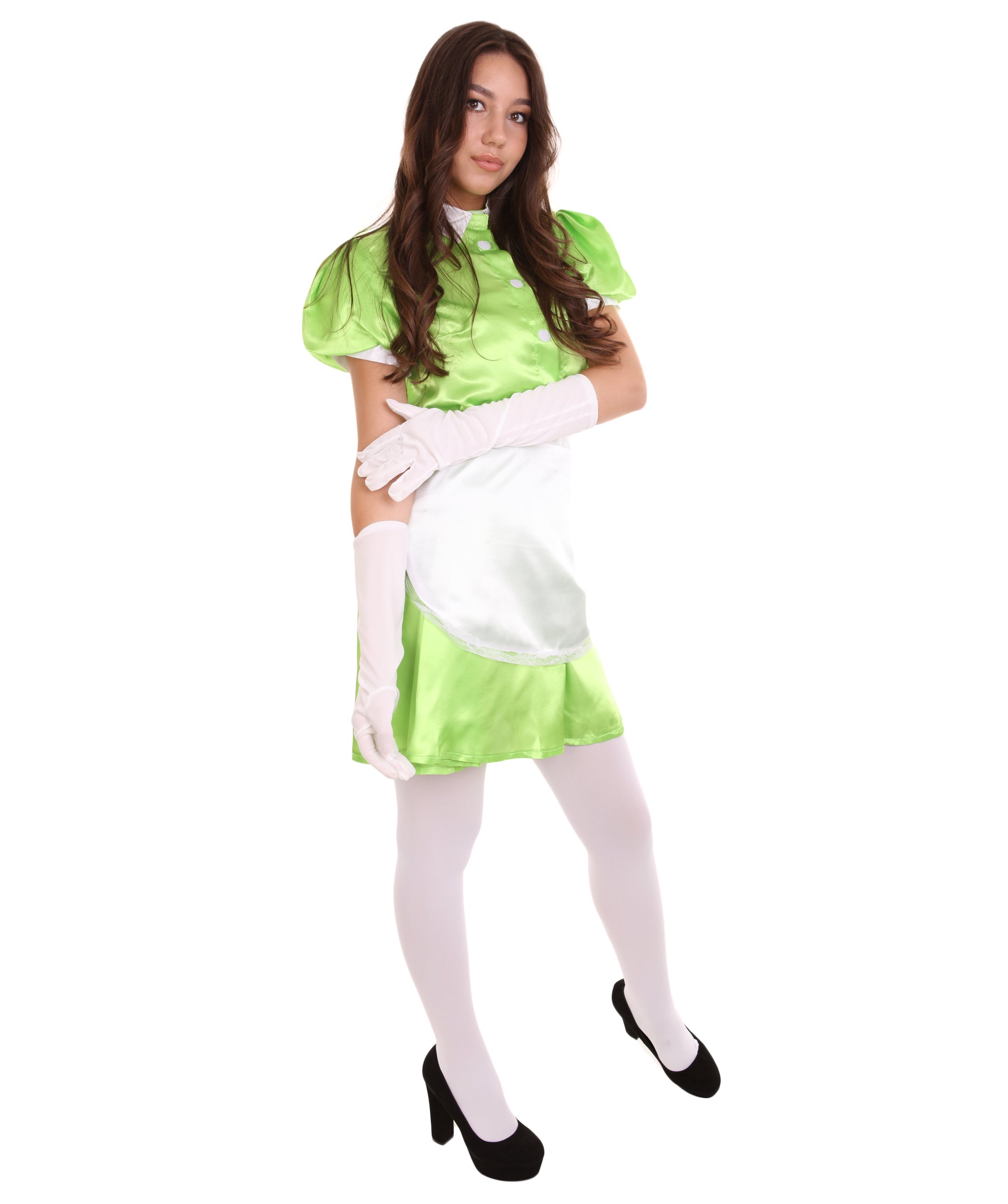 Lime Maid Uniform Costume - HalloweenPartyOnline