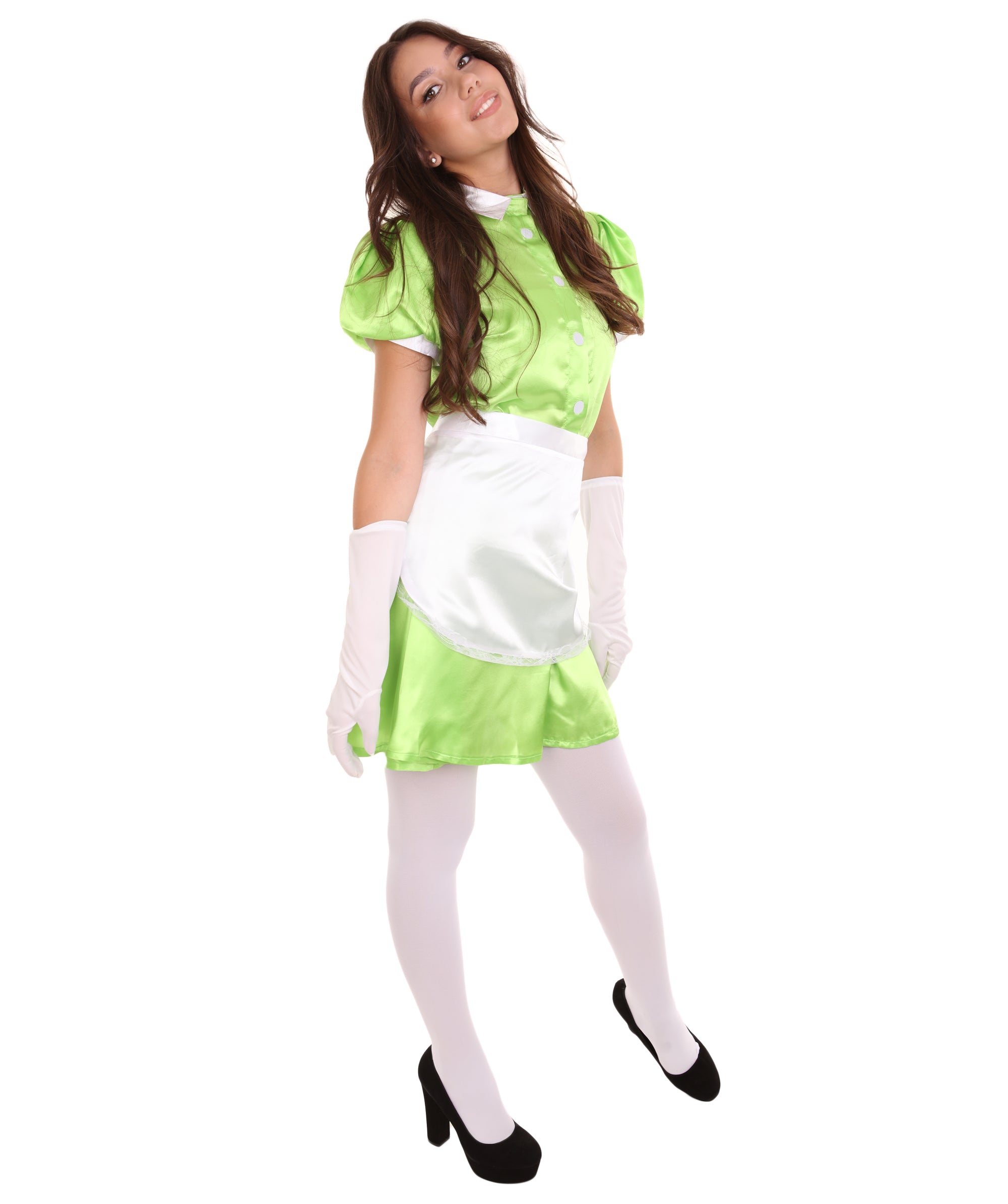 Lime Maid Uniform Costume - HalloweenPartyOnline