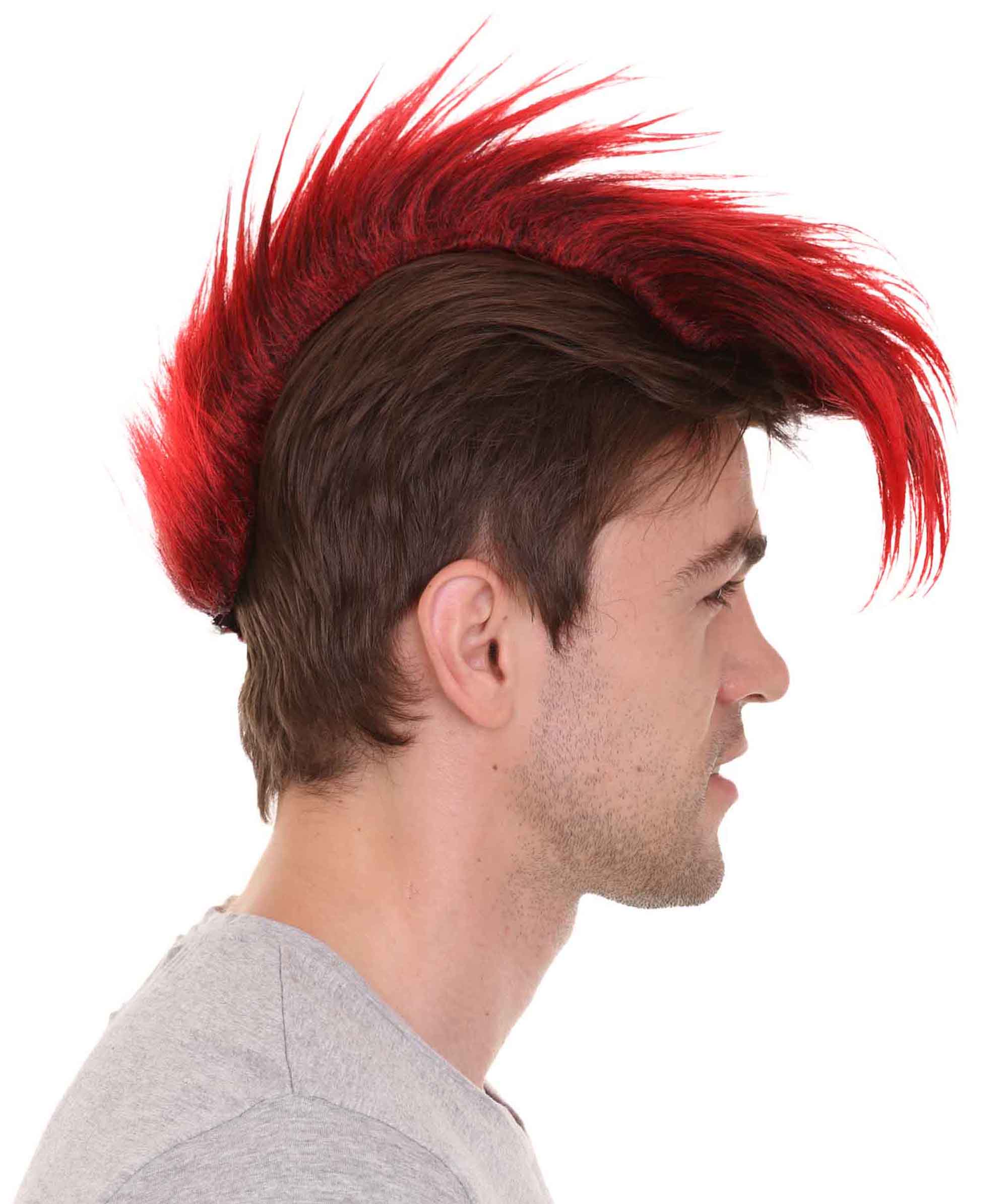Mohawk Wig | Red & Black Halloween Wig - HalloweenPartyOnline