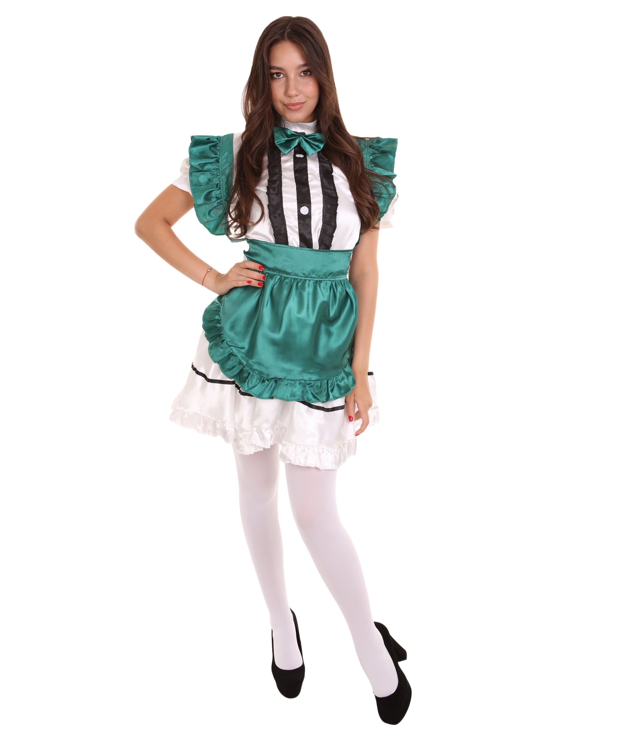 Dark Green Maid Costume - HalloweenPartyOnline