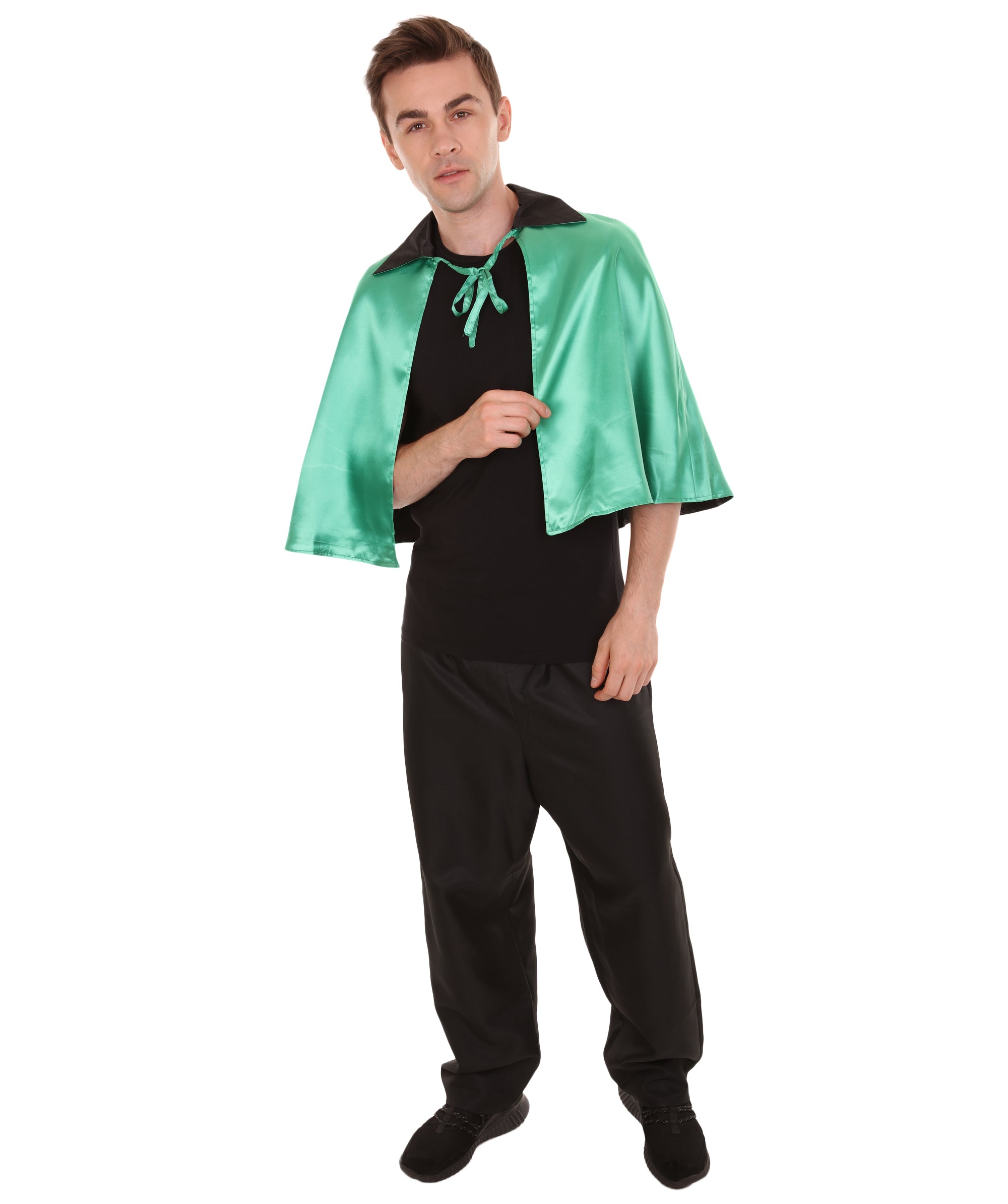 Adult Men's Green & Black Vampire Cape - HalloweenPartyOnline