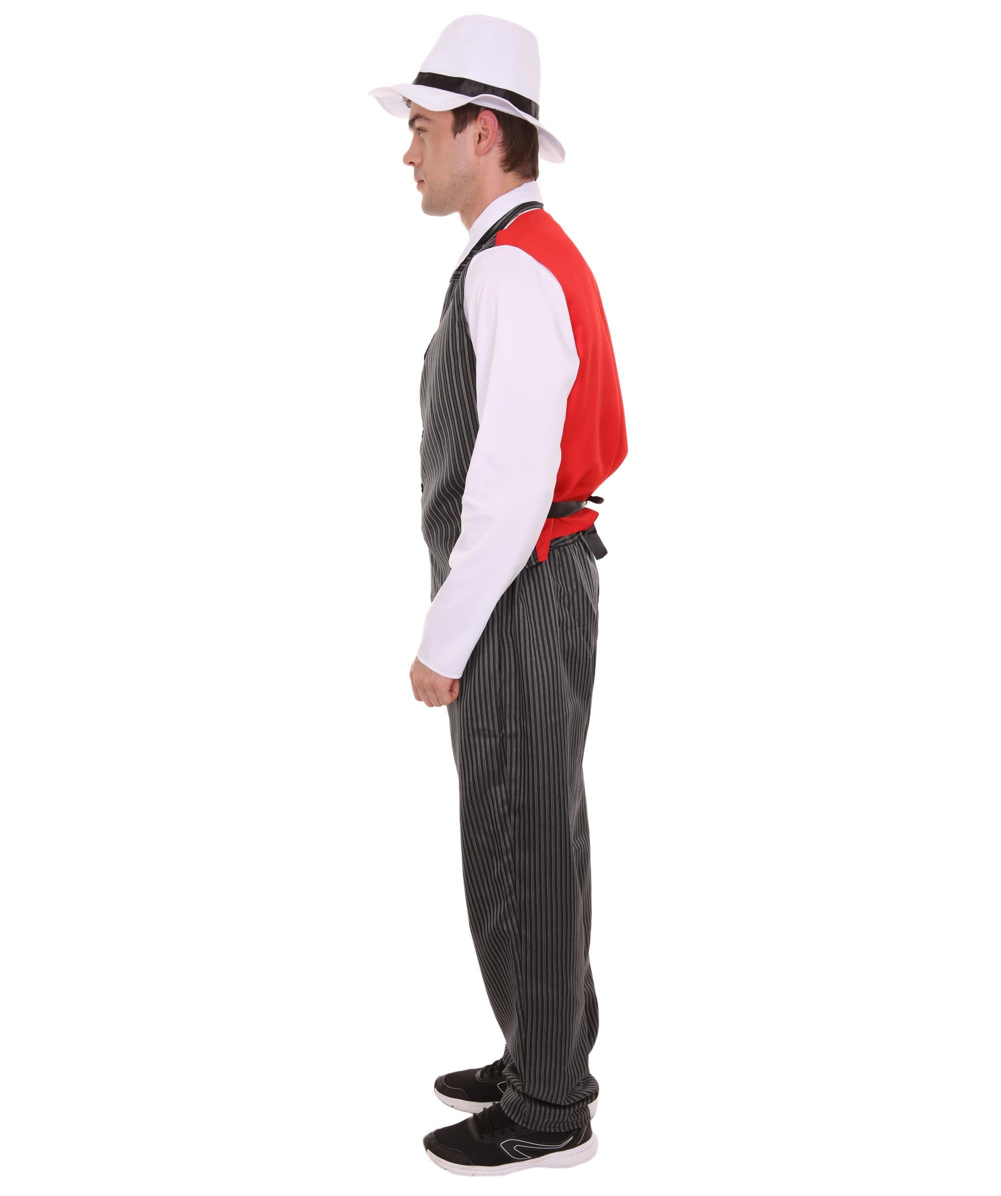 Adult Men's Gangster Costume | Black,Red & White Cosplay Costume ...