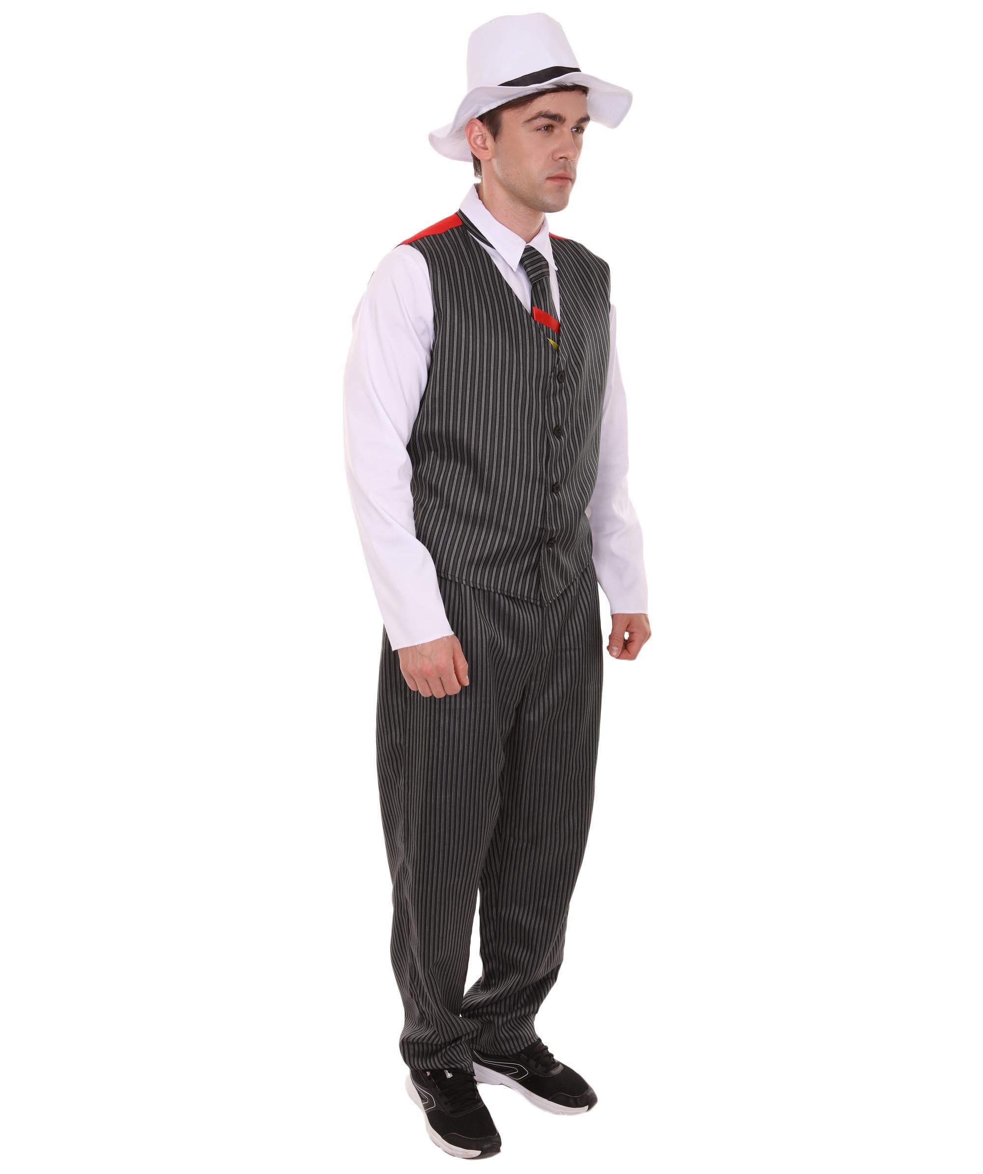 Adult Men's Gangster Costume | Black,Red & White Cosplay Costume ...