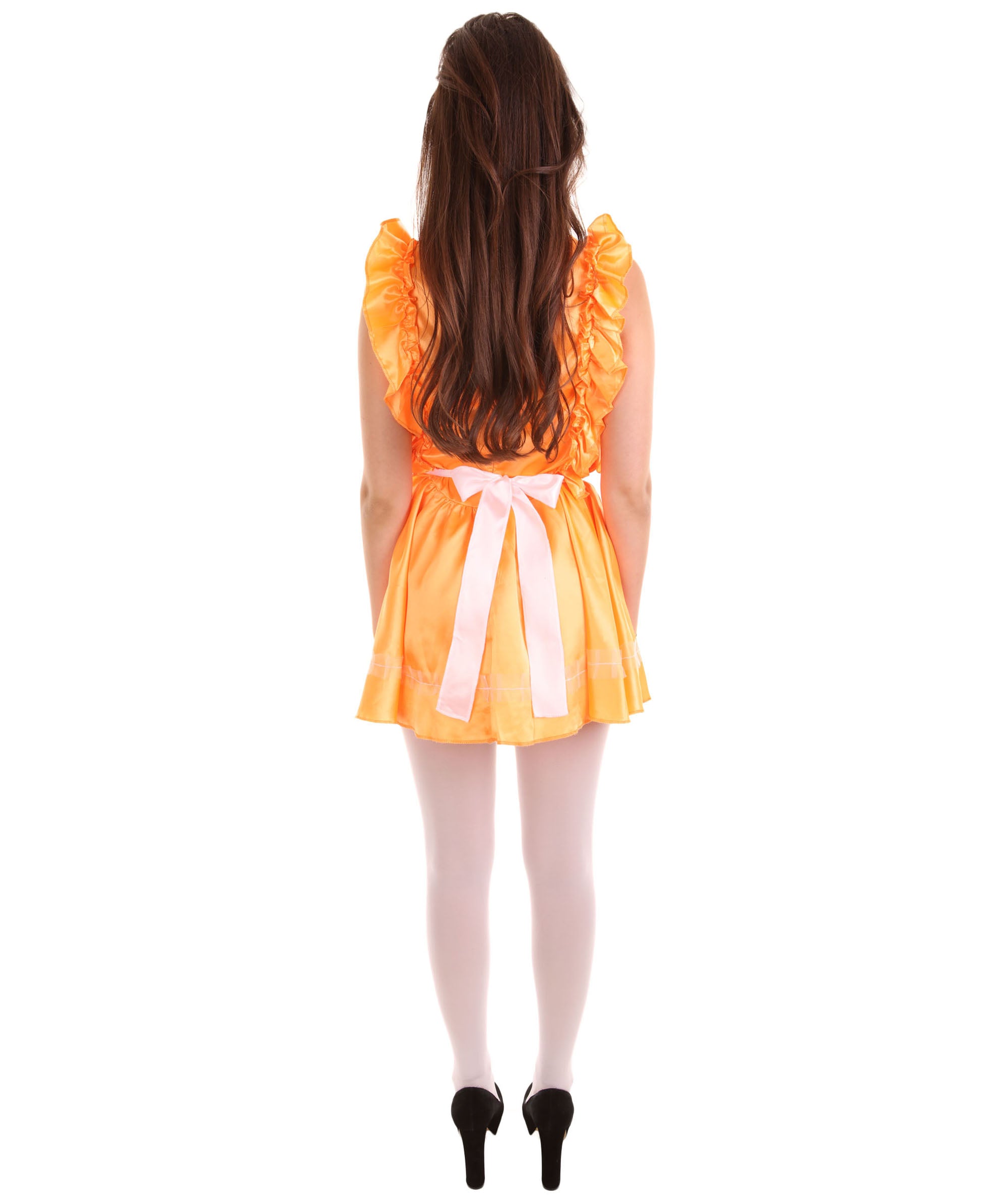 Orange French Maid Uniform Costume - HalloweenPartyOnline