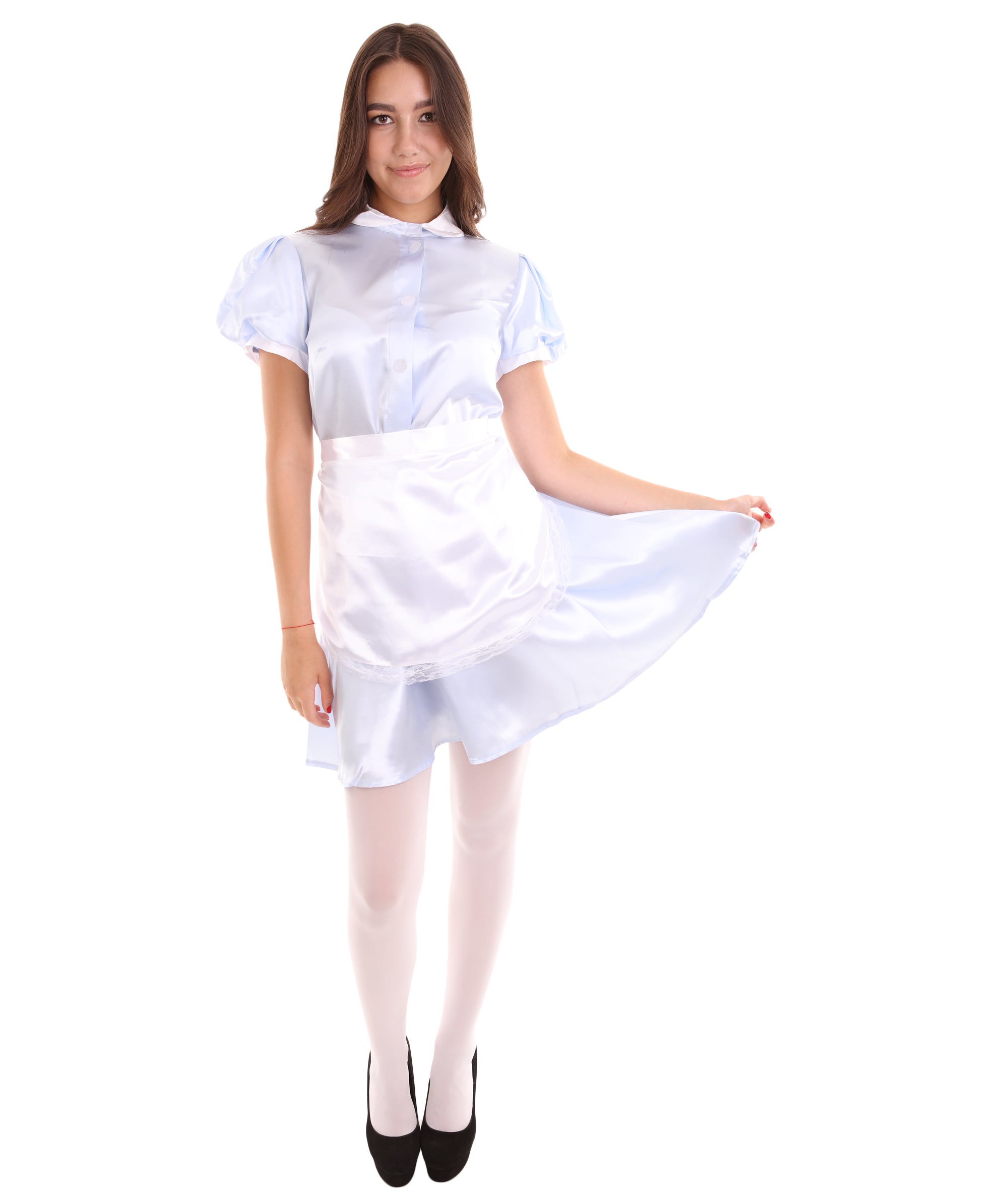Light Blue French Maid Costume - HalloweenPartyOnline
