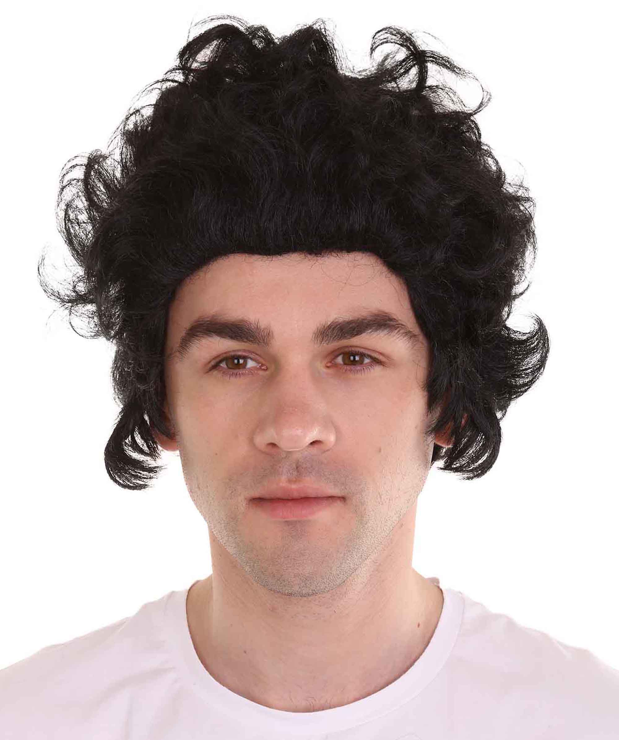 Men 50's Pompadour Black Wig - HalloweenPartyOnline
