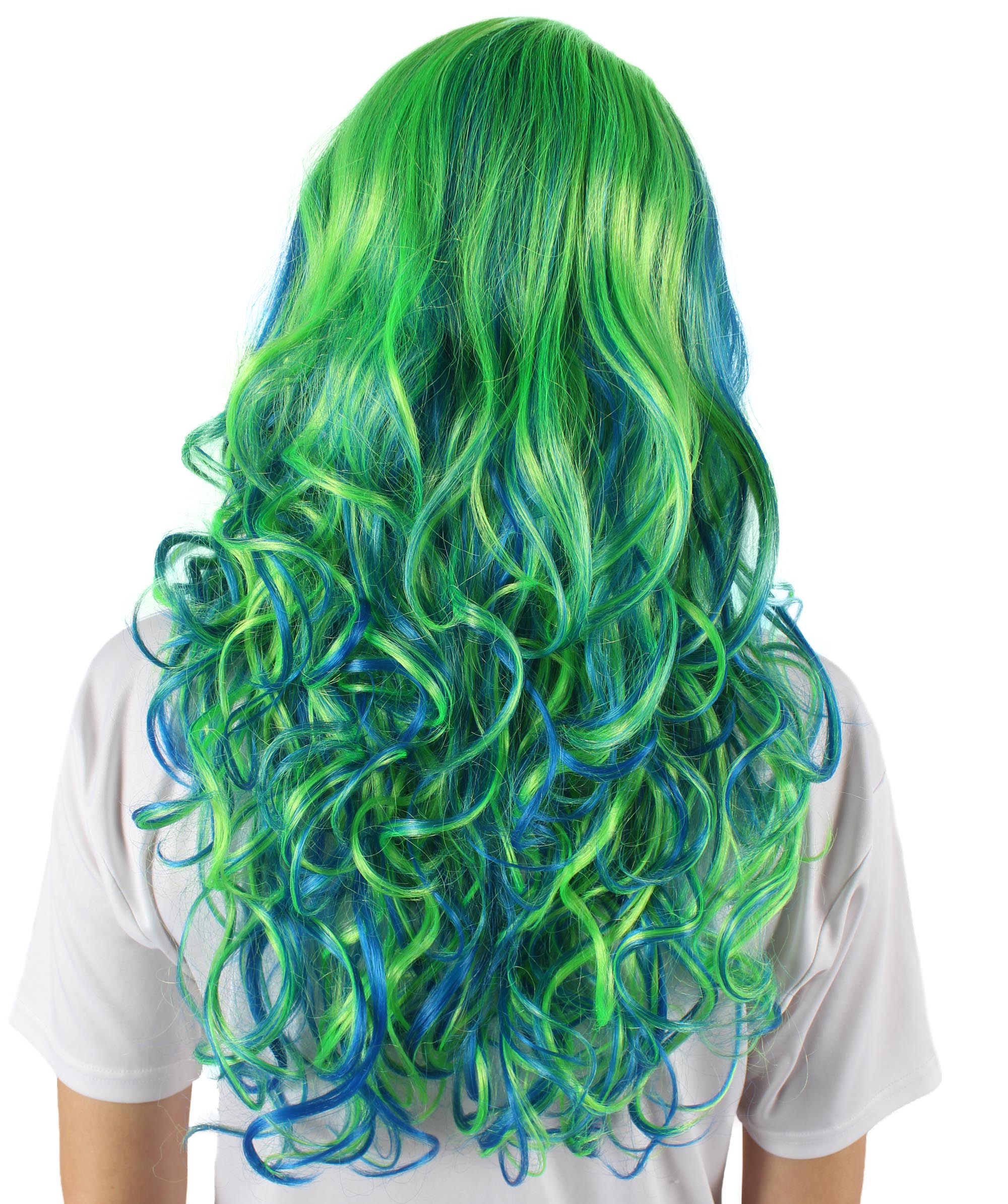Women's Carnival Mardi Gras Tri-Color Wavy Style Cosplay Wig ...