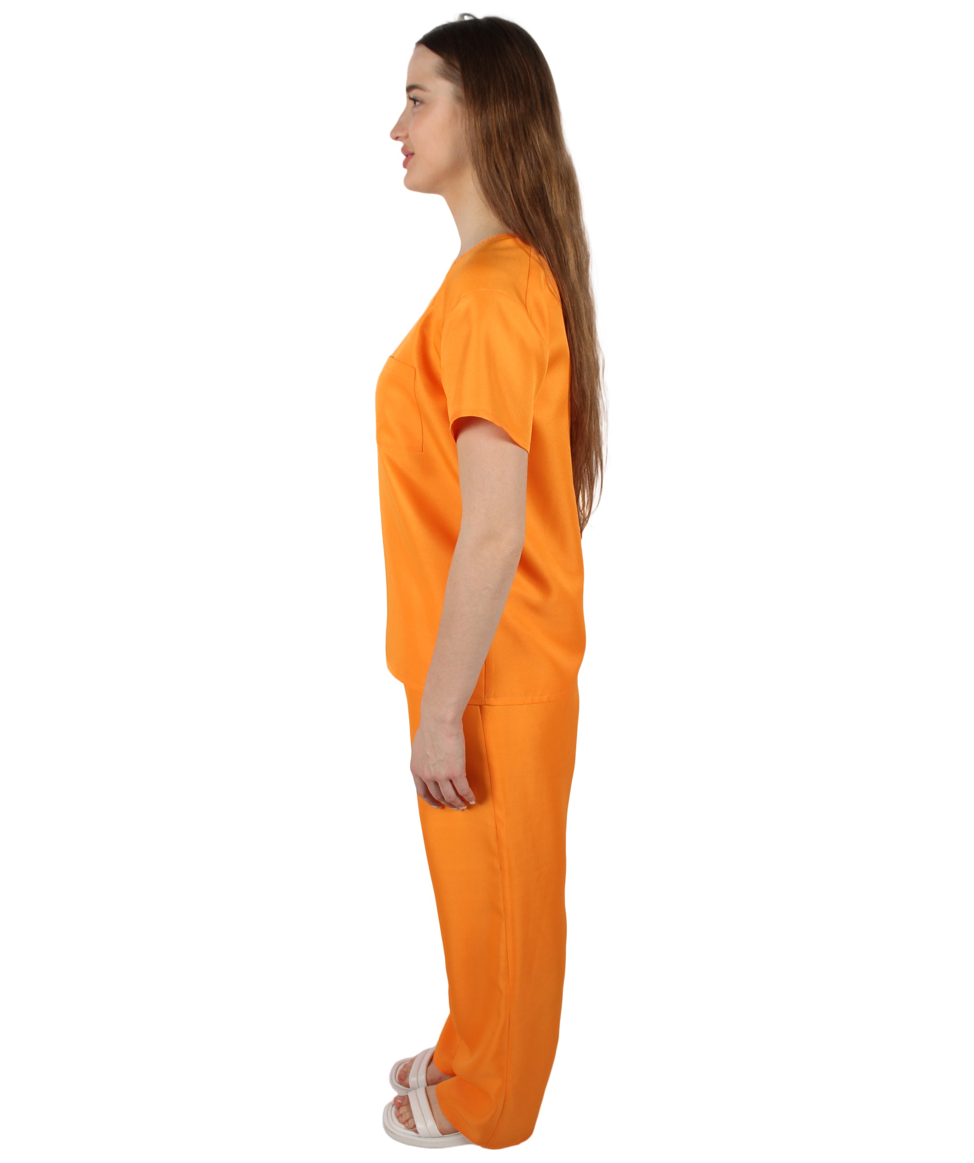 Adult Women's Prisoner Uniform Orange Cosplay Costume ...