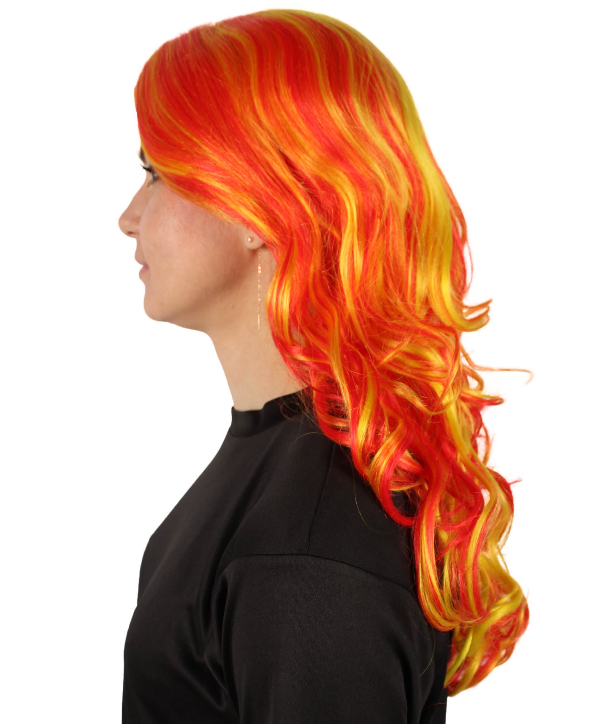 Women's Carnival Mardi Gras Tri-Color Wavy Style Cosplay Wig ...