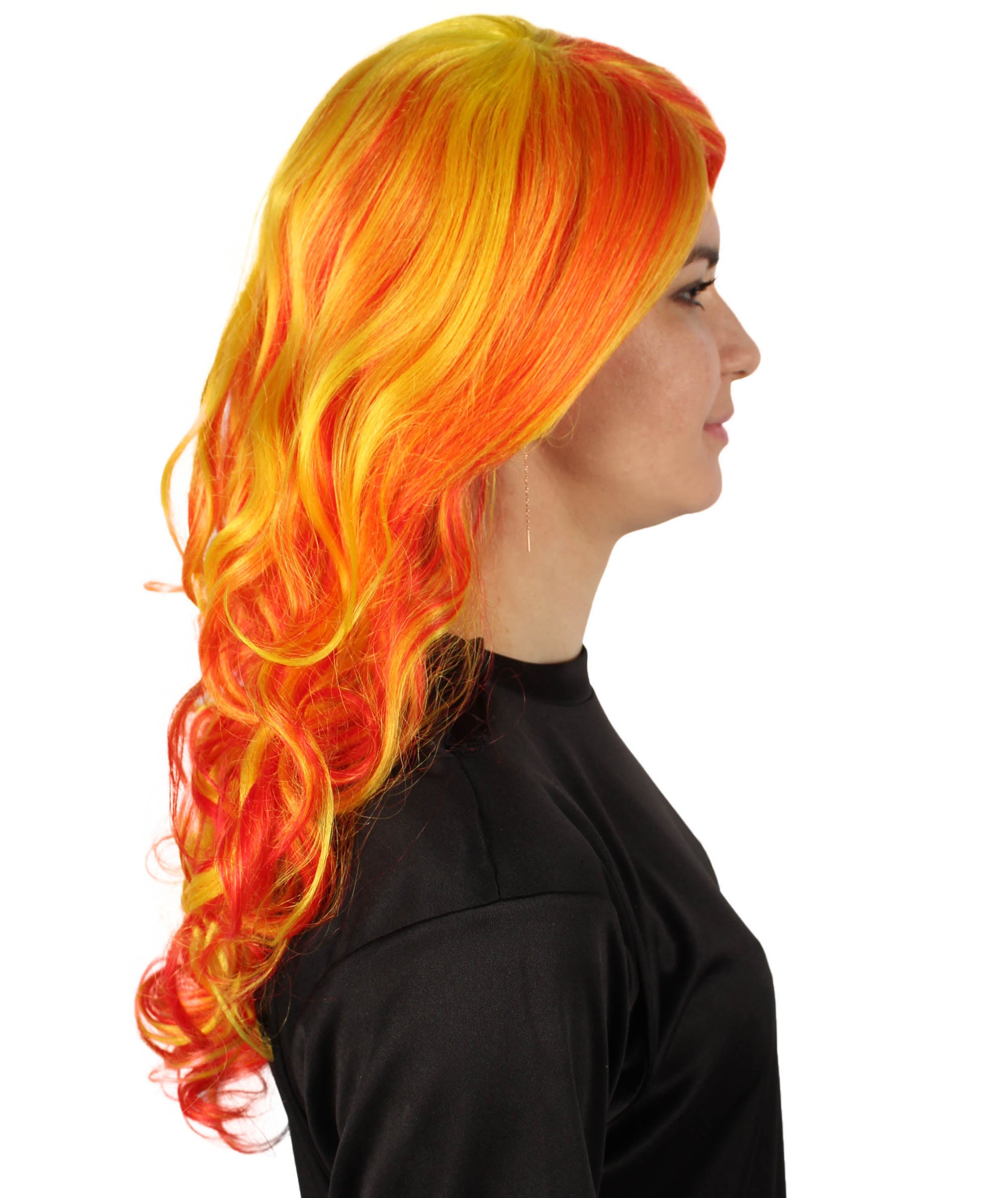 Women's Carnival Mardi Gras Tri-Color Wavy Style Cosplay Wig ...