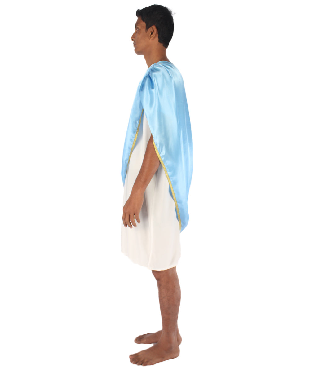 White and blue toga Costume - HalloweenPartyOnline