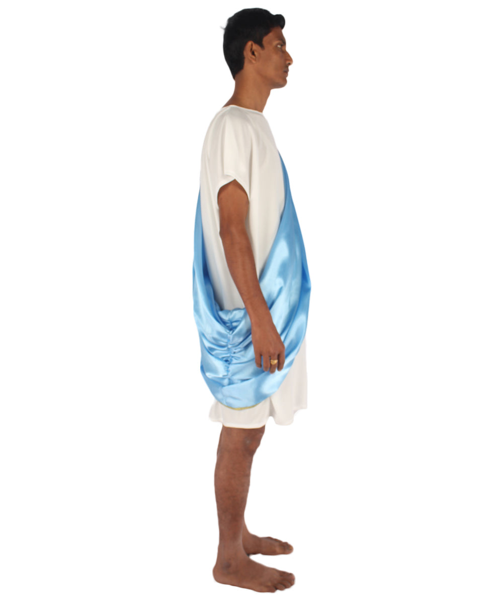 White and blue toga Costume - HalloweenPartyOnline