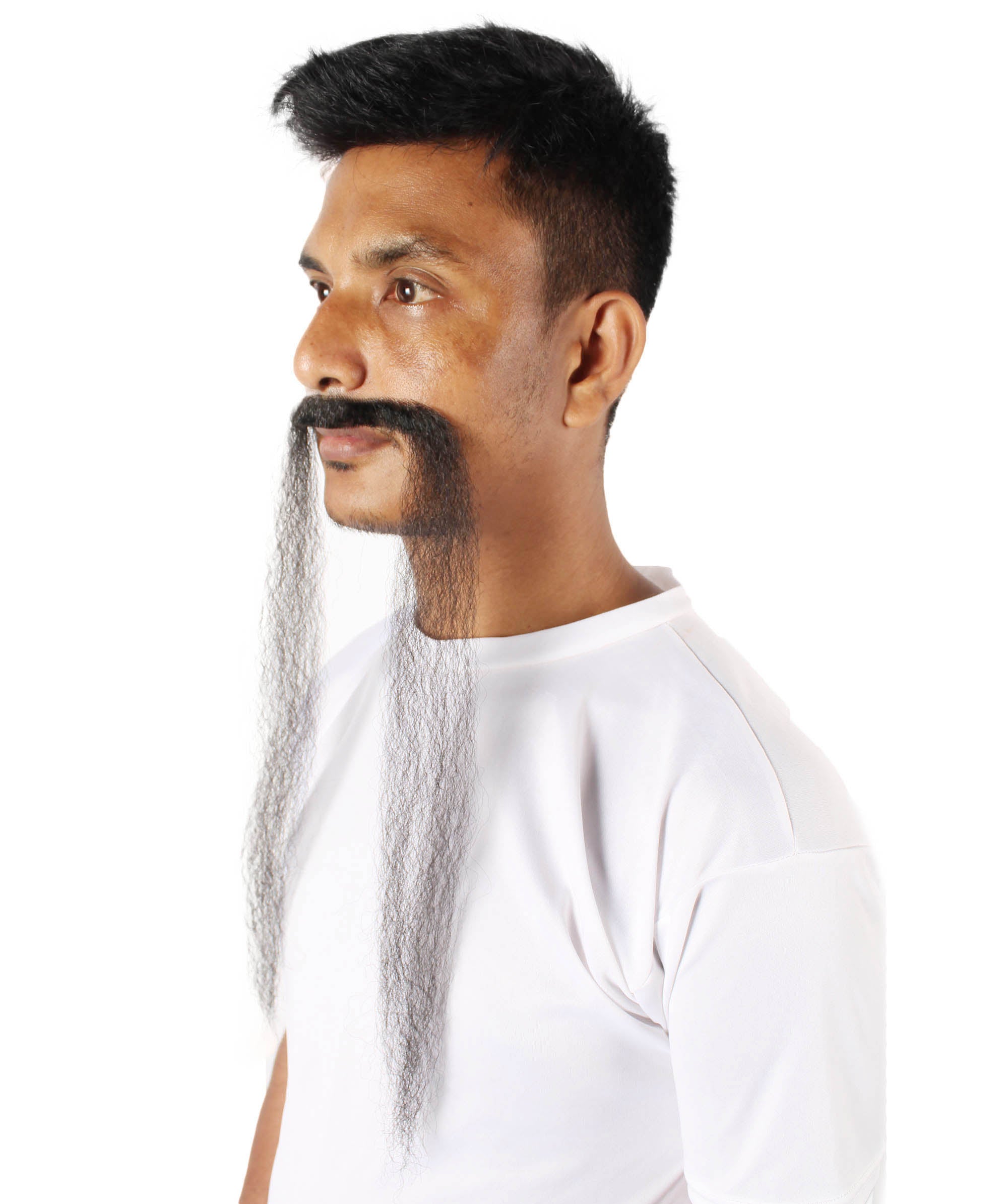 Fu Manchu Mustache | Fake Human Hair - HalloweenPartyOnline