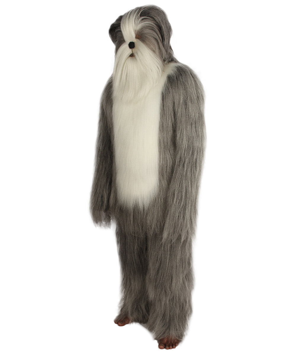 Men's White and Grey Straight Long Furry Dog Collection ...
