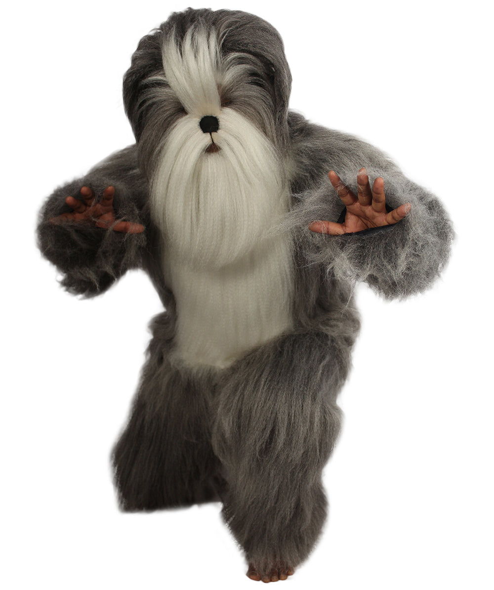 Men's White and Grey Straight Long Furry Dog Collection ...