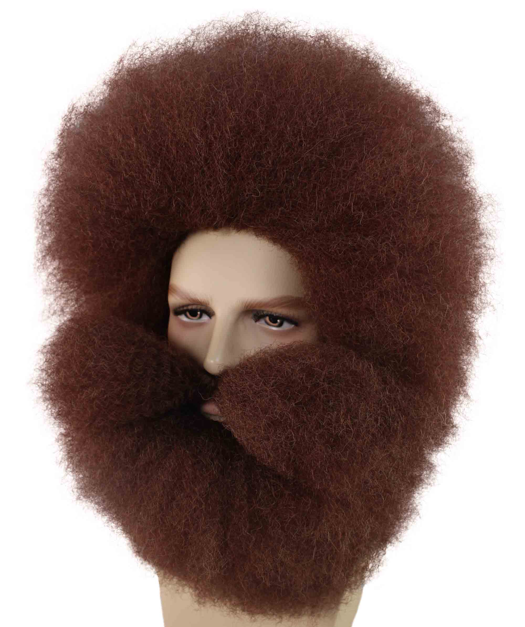 Afro Wildman Wig with Beard - HalloweenPartyOnline