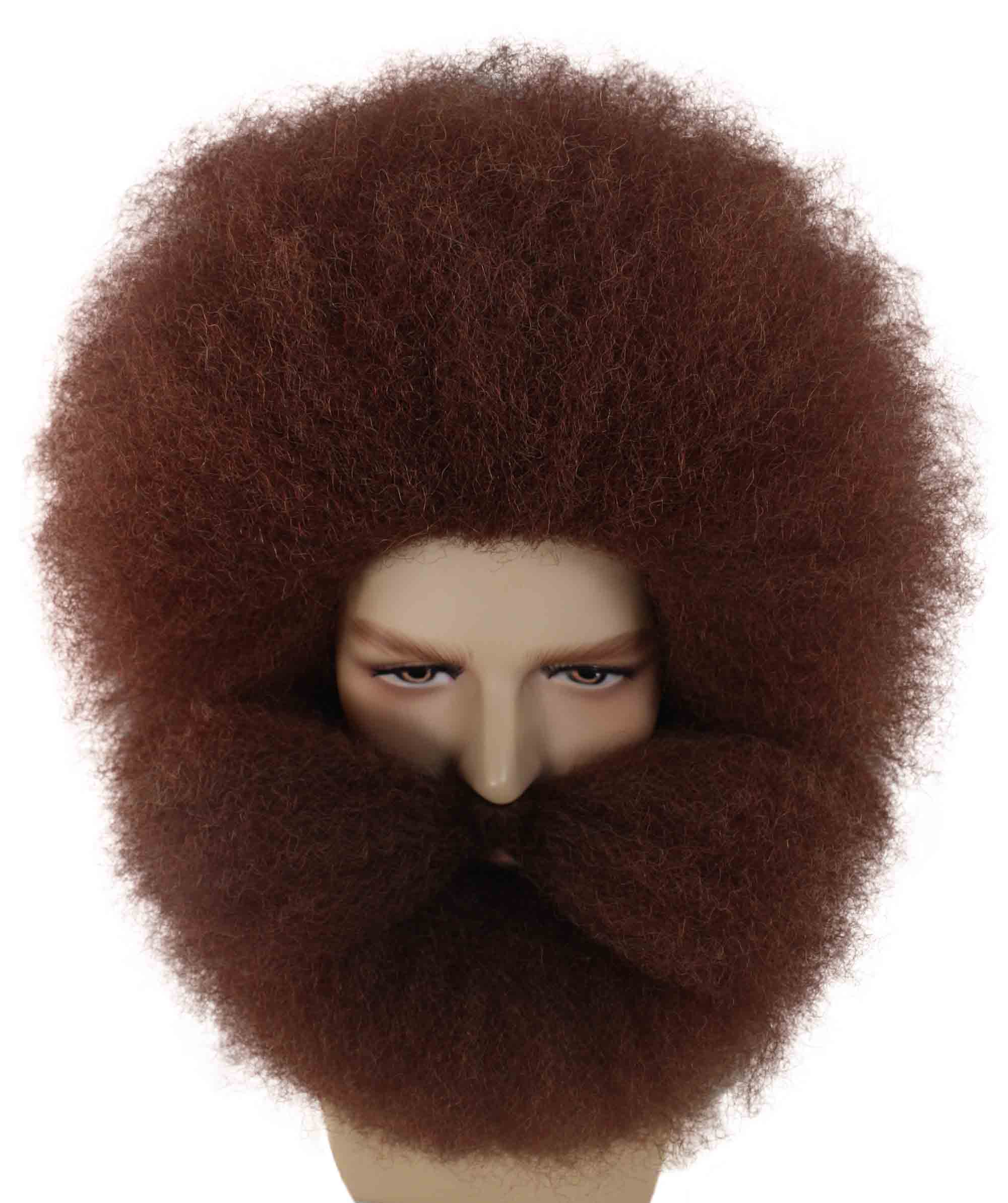 Afro Wildman Wig with Beard - HalloweenPartyOnline