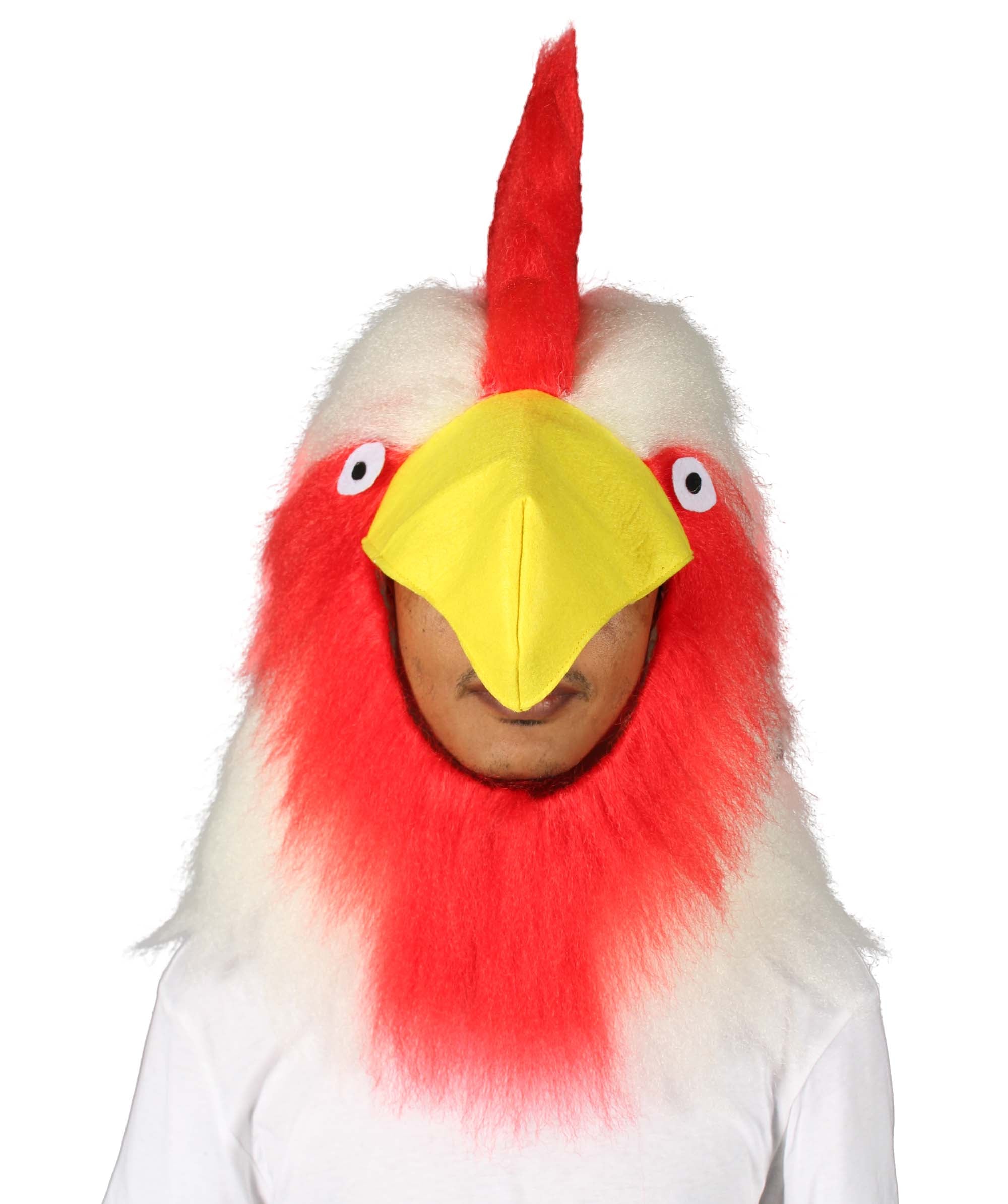 White and red Chicken Wig - HalloweenPartyOnline