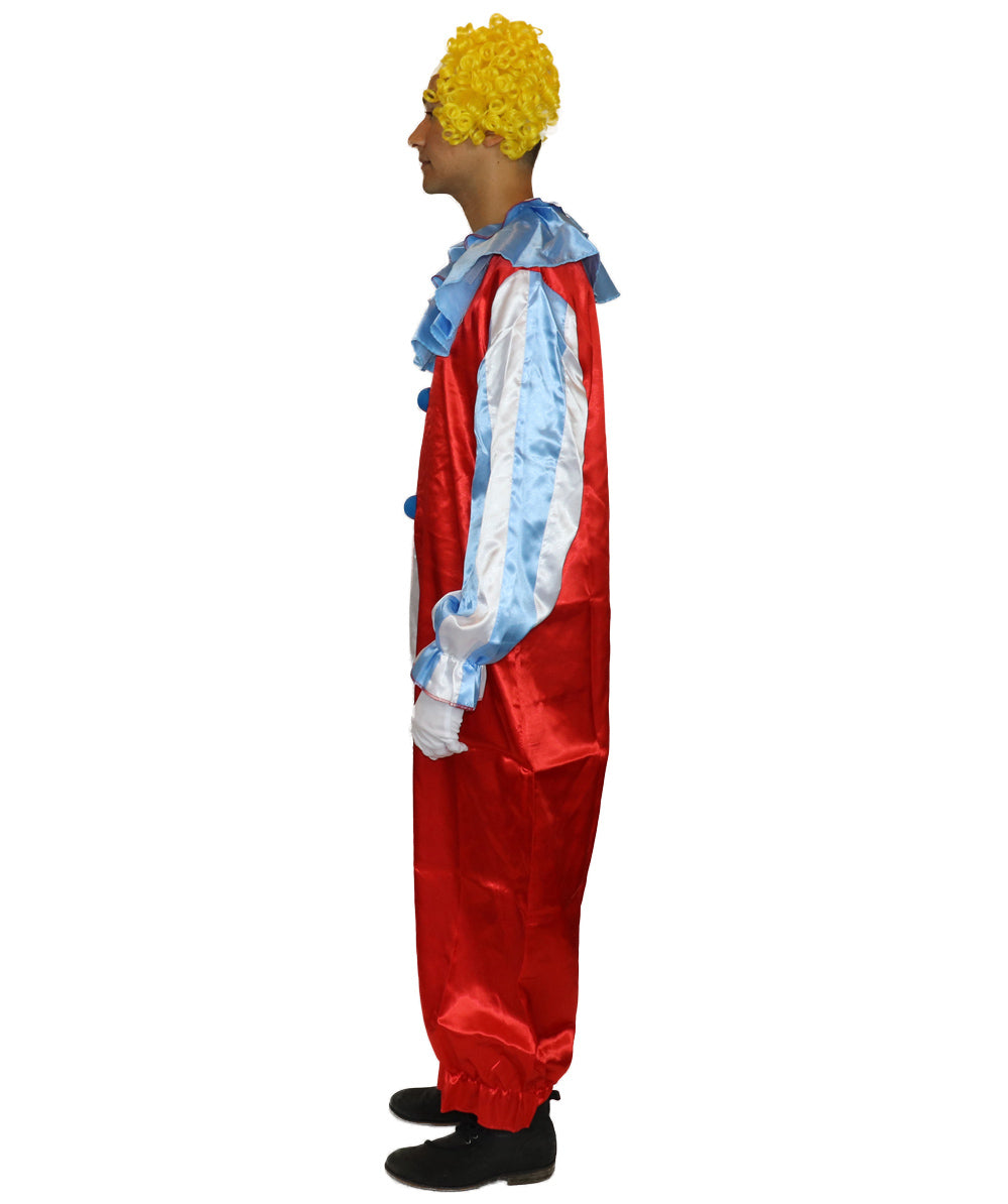 Adult Men's Blue Clown Jumpsuit Costume | Multi Color Cosplay Costume ...