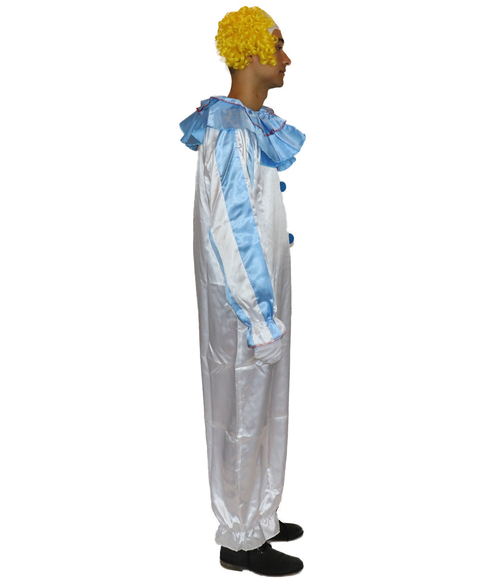 Adult Men's Blue Clown Jumpsuit Costume | Multi Color Cosplay Costume ...
