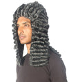 Colonial Judge Mens Wig | Black Historical Wigs - HalloweenPartyOnline
