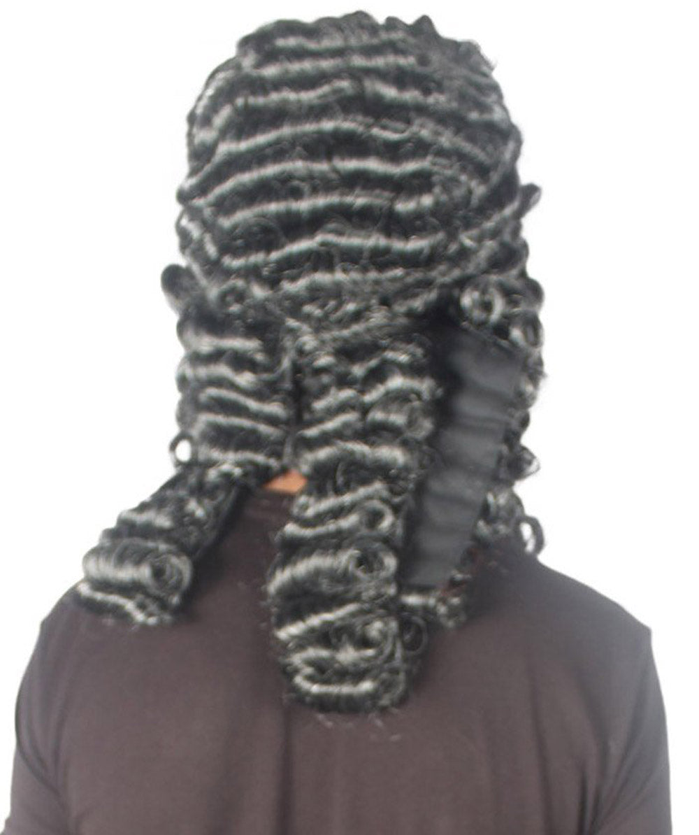 Colonial Judge Mens Wig | Black Historical Wigs - HalloweenPartyOnline