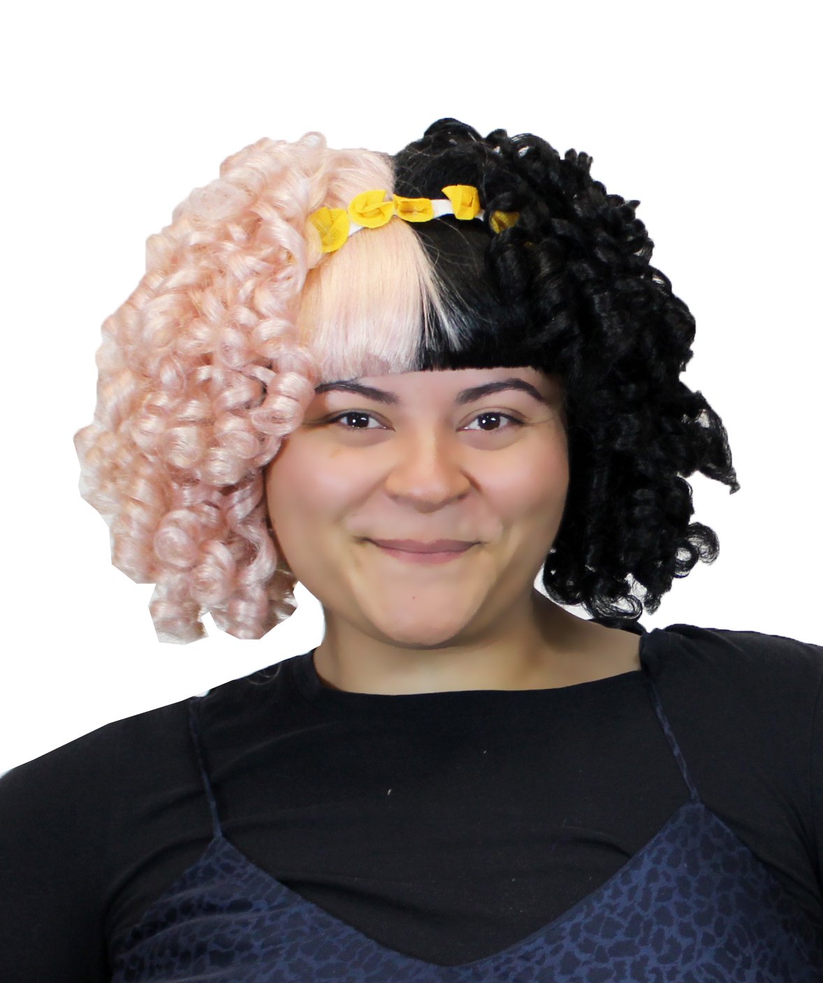 Singer Womens Afro Style Wig | Half Blonde Half Black Wig ...