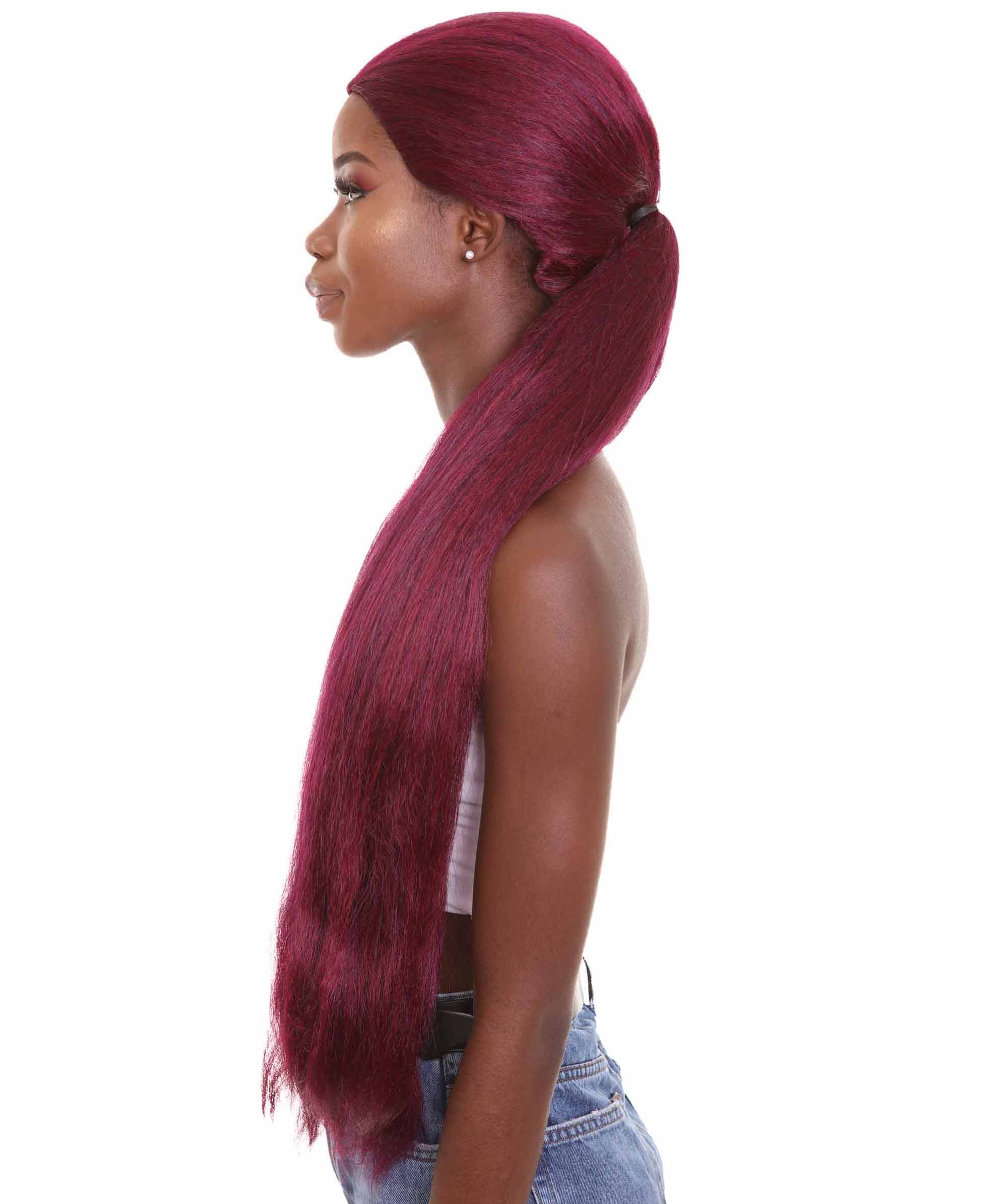 Cardi B | Women's Long Sleek Purple Ponytail Rapper Wig | HPO ...