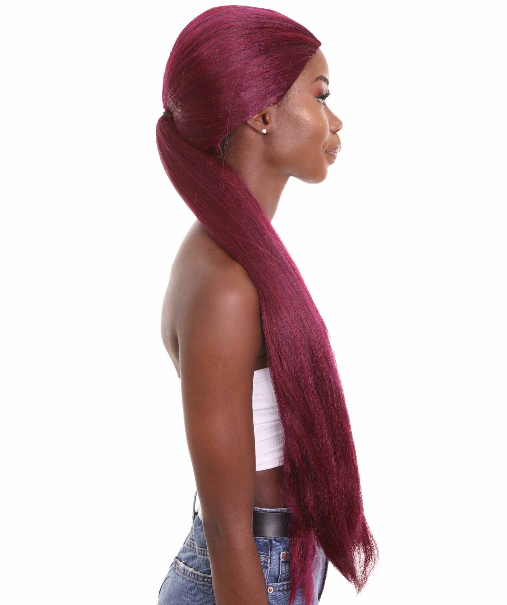 Cardi B | Women's Long Sleek Purple Ponytail Rapper Wig | HPO ...