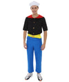 Adult Men's Sailor Man Captain 4 piece Costume | Black and Blue Cospla ...