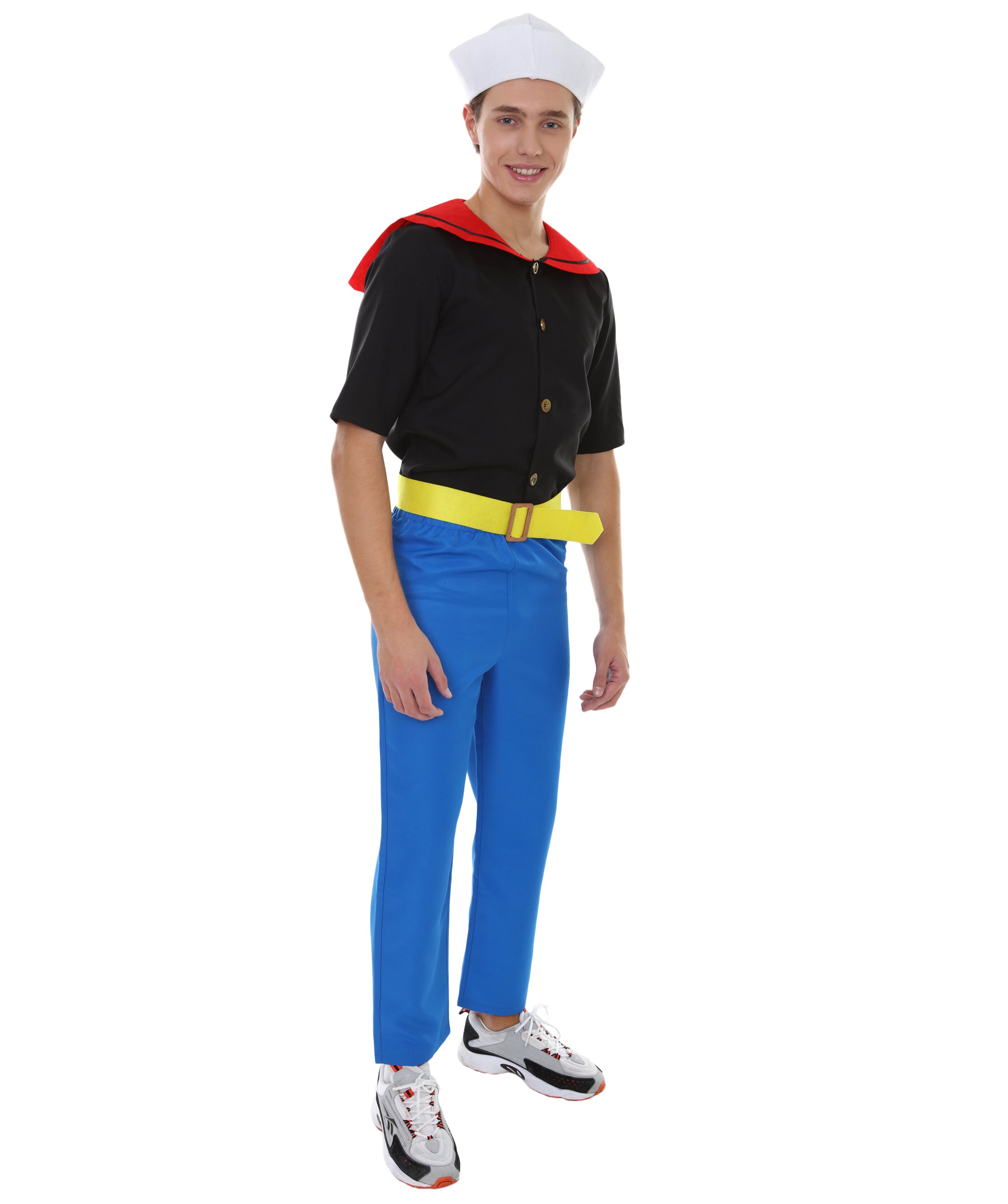 Adult Men's Sailor Man Captain 4 piece Costume | Black and Blue Cospla ...