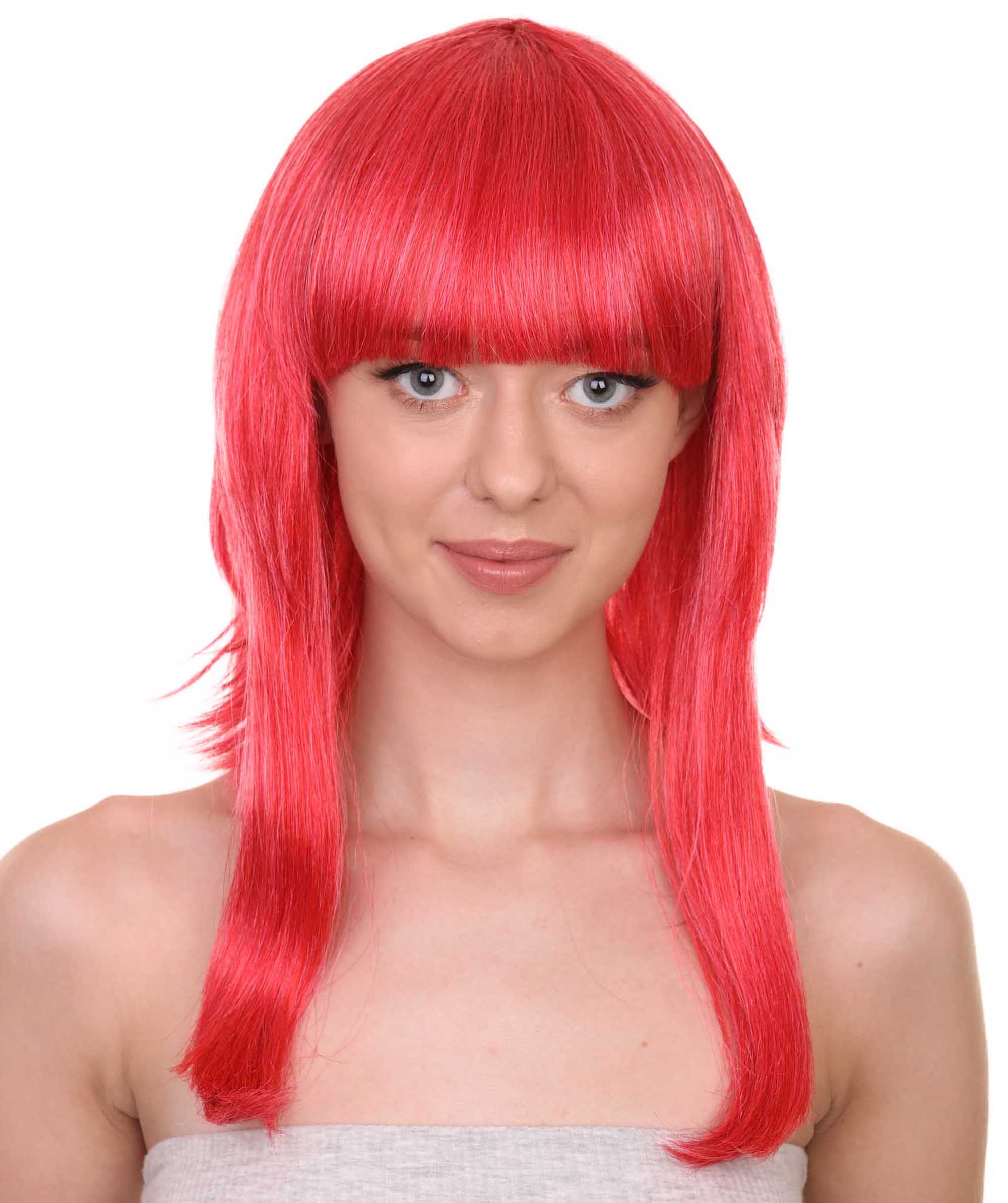 Animated Video Game Annie Costume Wig with Bangs - HalloweenPartyOnline