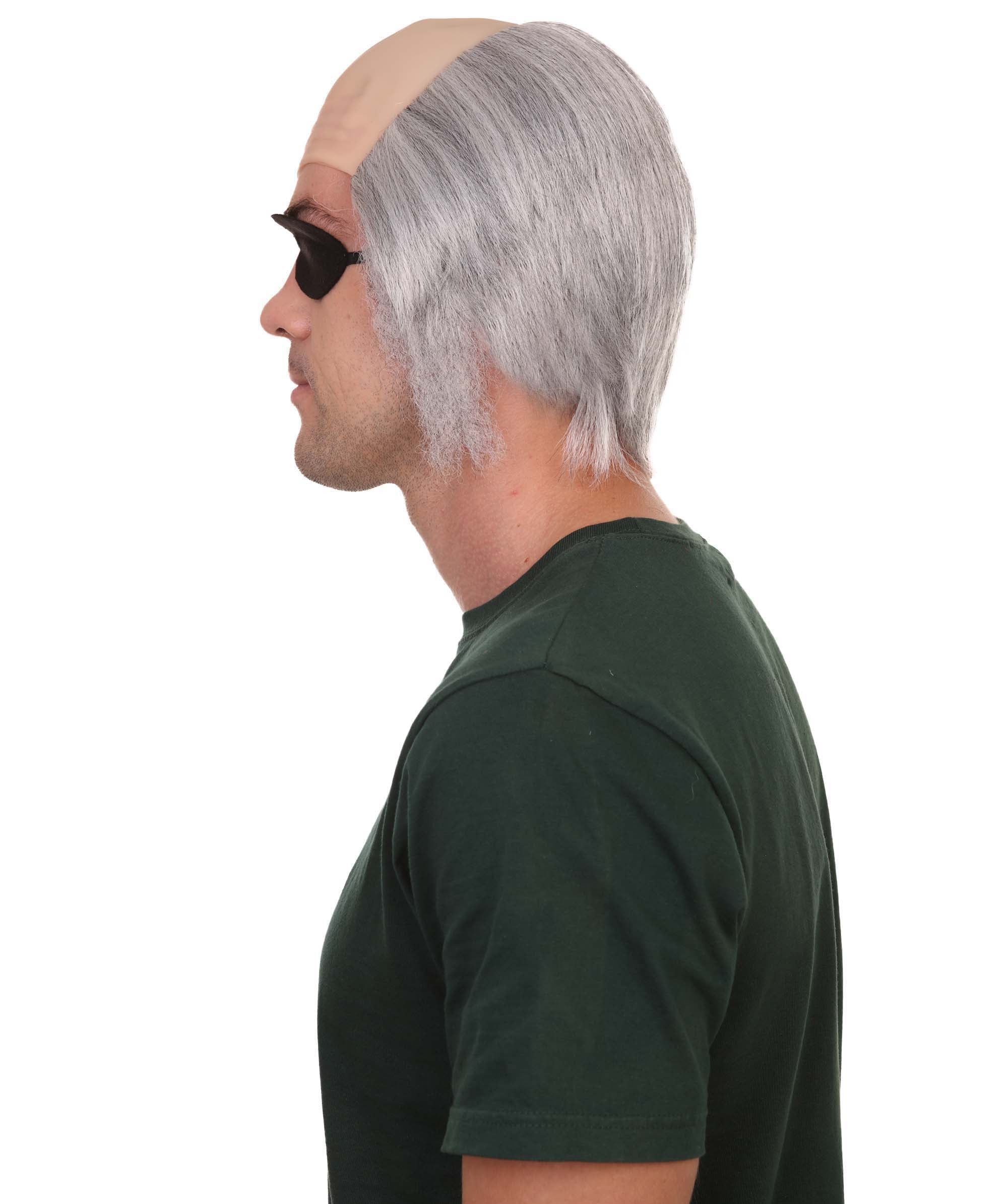 Gray Bald Cap Wig - HalloweenPartyOnline