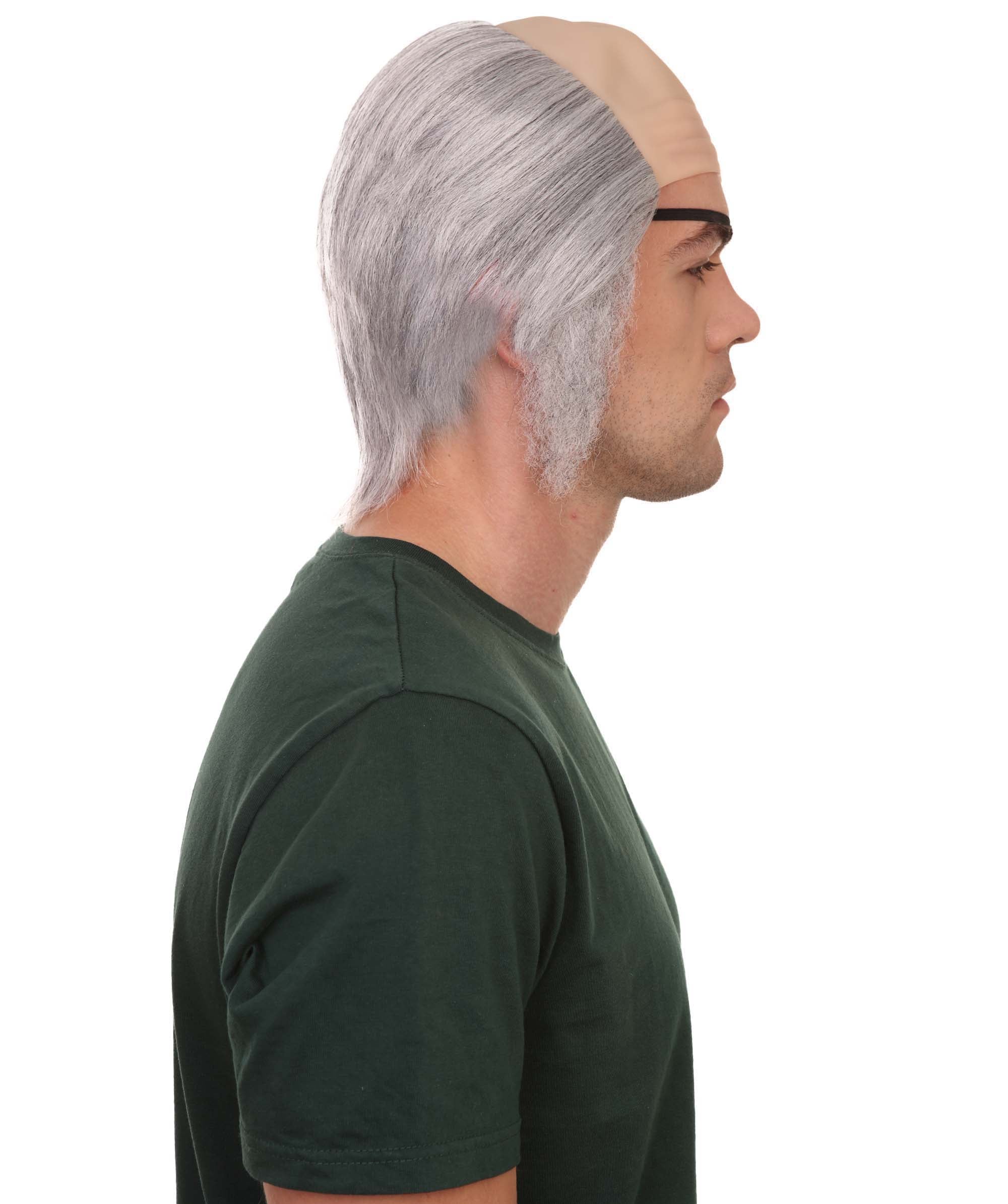 Gray Bald Cap Wig - HalloweenPartyOnline