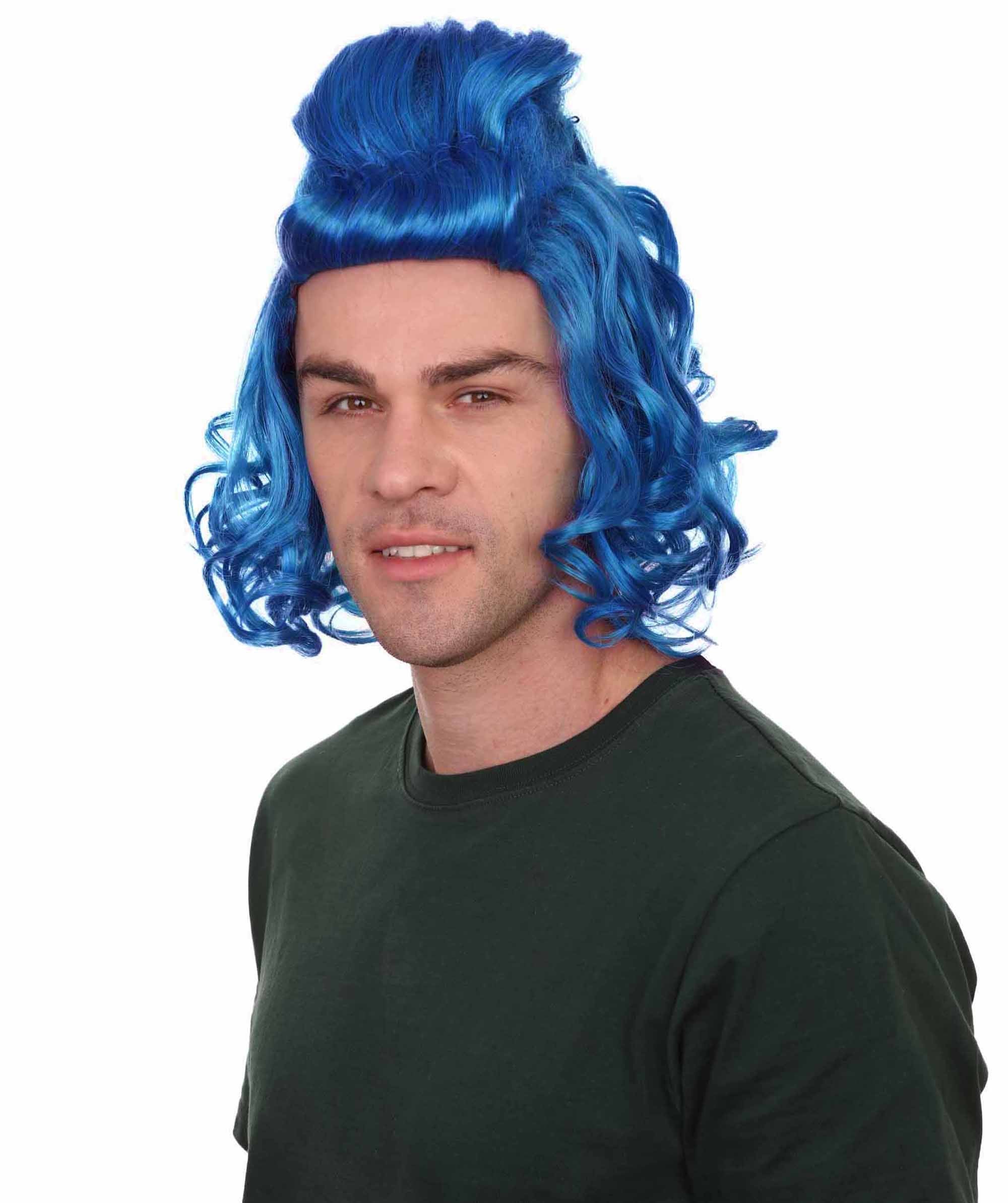 Blue Mens Wig | Cosplay Halloween Wig | Premium Breathable Capless Cap ...