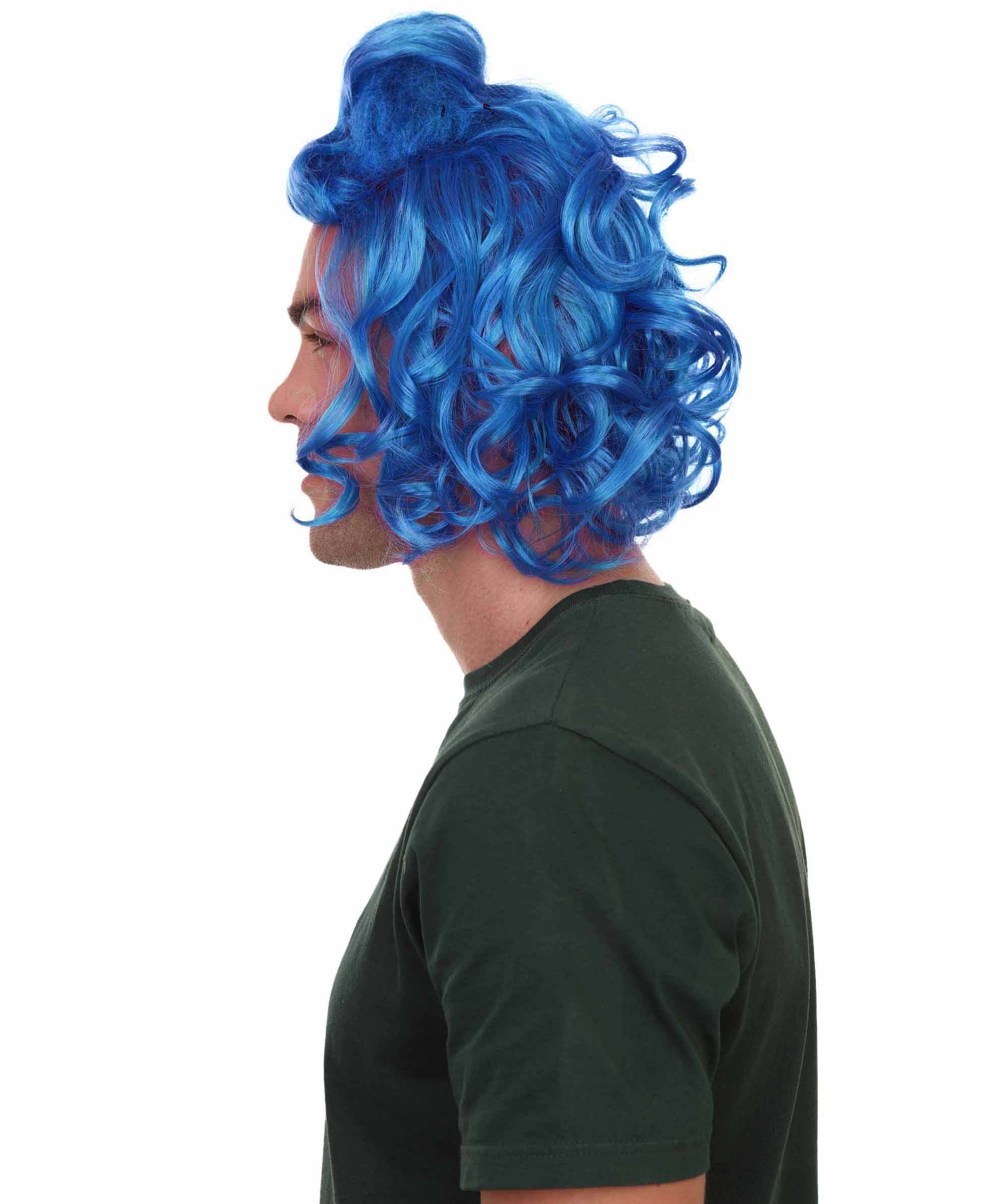 Blue Mens Wig | Cosplay Halloween Wig | Premium Breathable Capless Cap ...