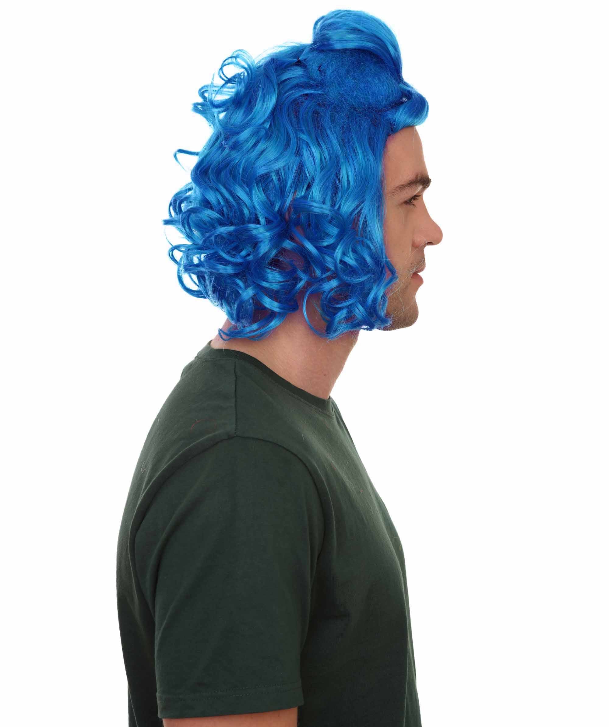 Blue Mens Wig | Cosplay Halloween Wig | Premium Breathable Capless Cap ...