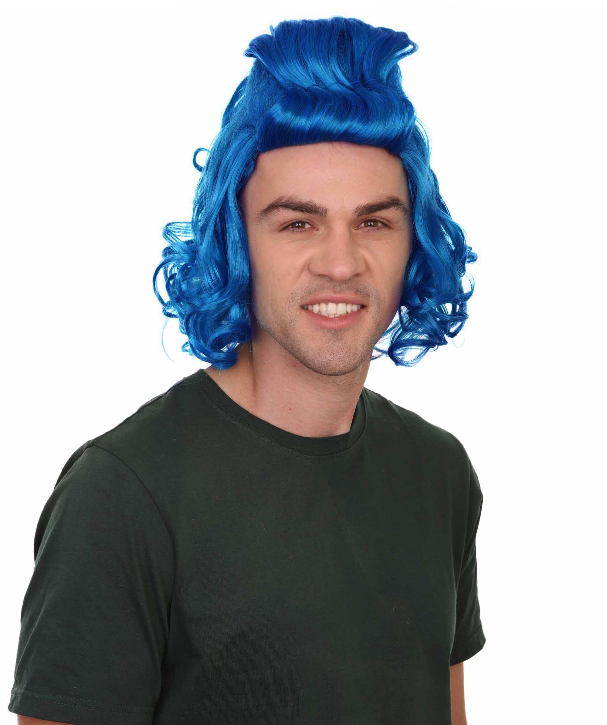 Blue Mens Wig | Cosplay Halloween Wig | Premium Breathable Capless Cap ...