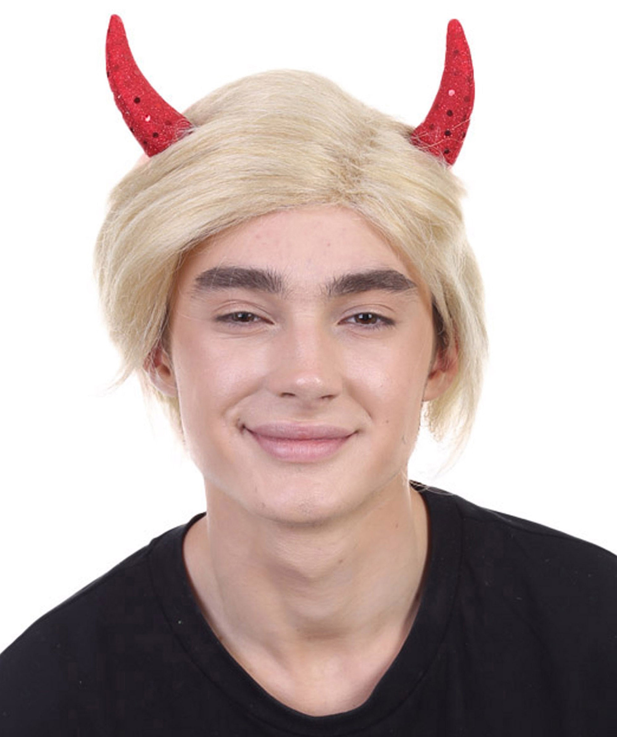 President Trump II Blonde Wig w/ Red Sequined Devil Horns ...
