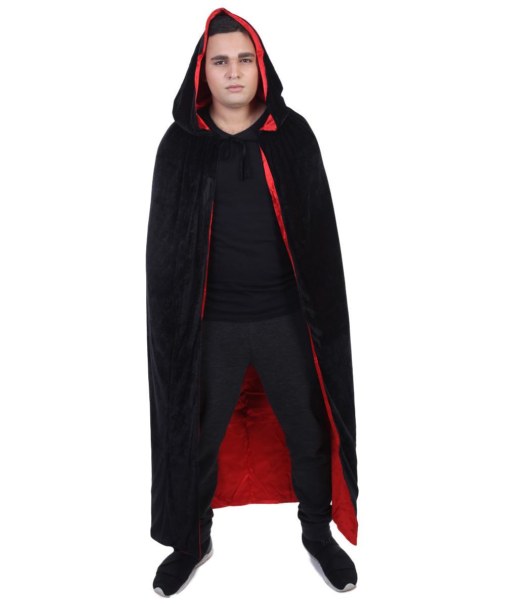 Adult Men's Reversible Hooded Cape Multiple Color Costume - Black & Red ...