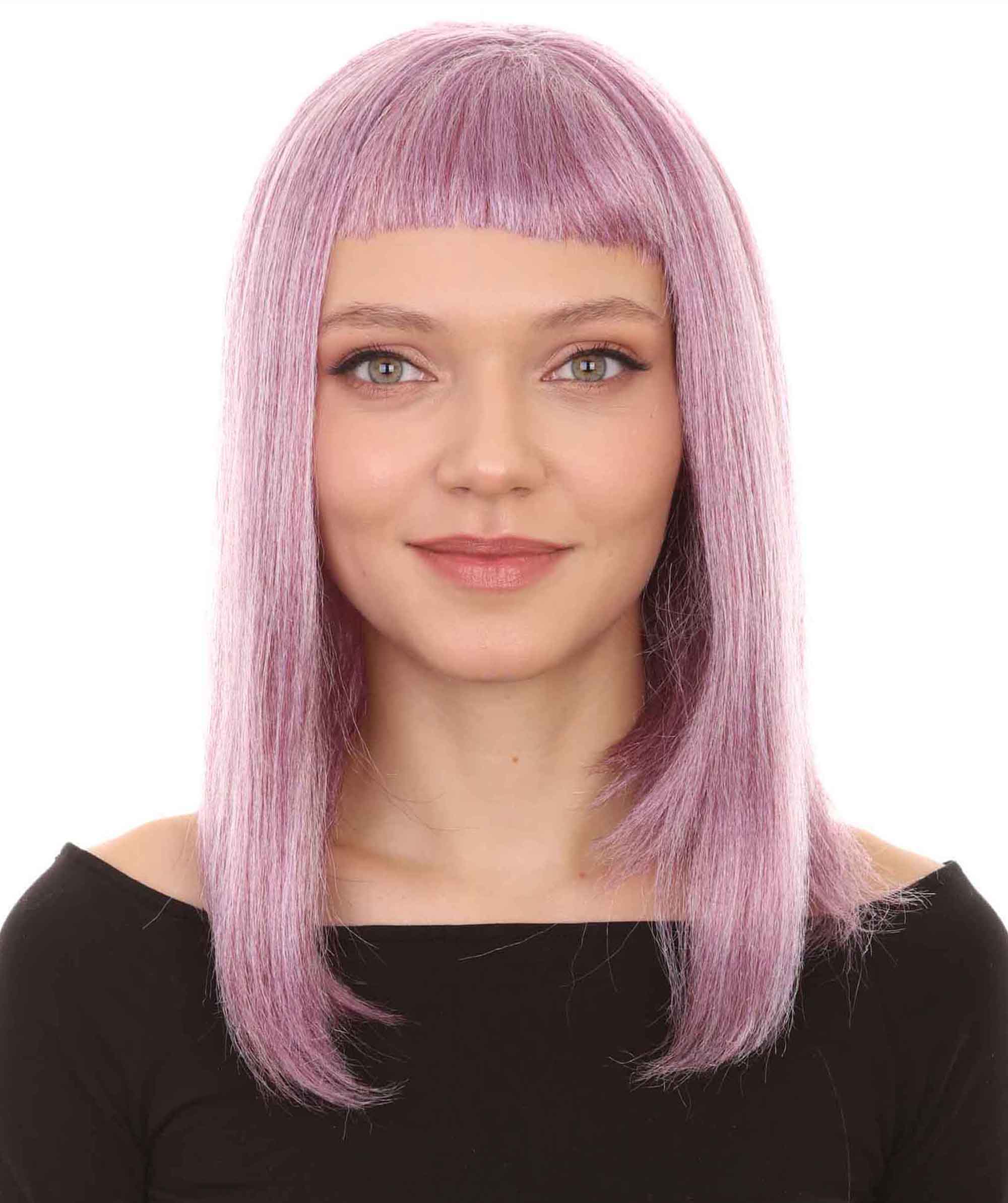 Mixed Purple Cosplay Wig with Bangs - HalloweenPartyOnline