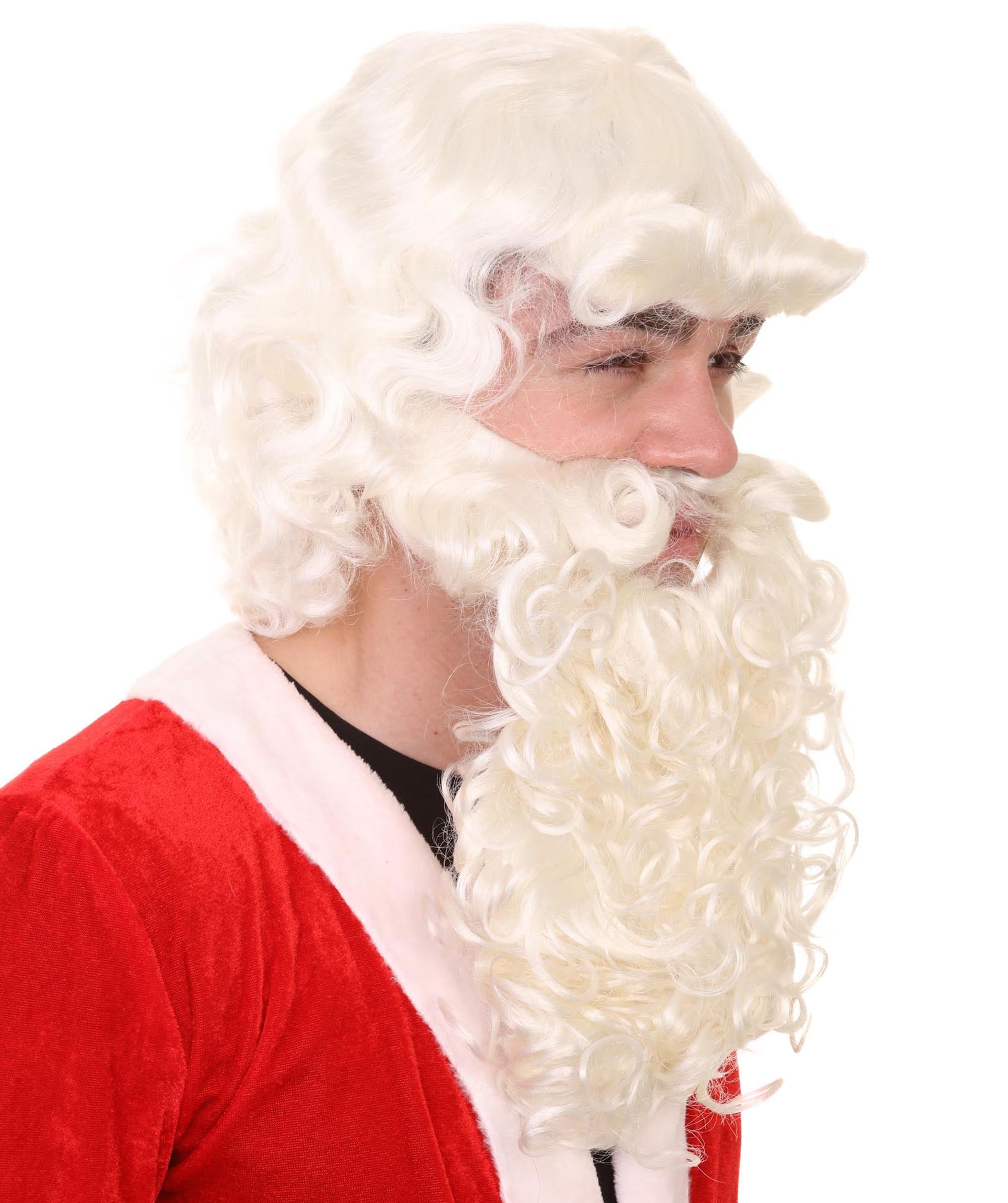 Professional Santa Claus Wig and Beard Set - HalloweenPartyOnline