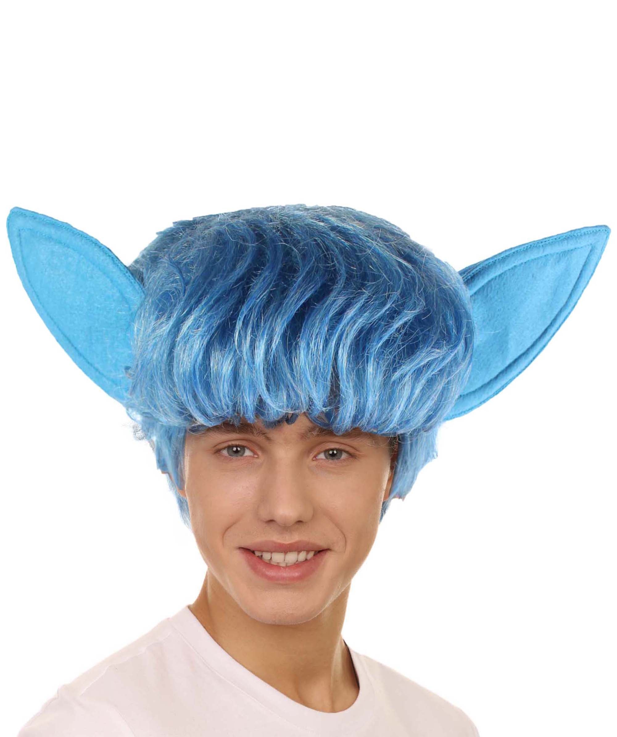 Santa's helper Blue Wig - HalloweenPartyOnline