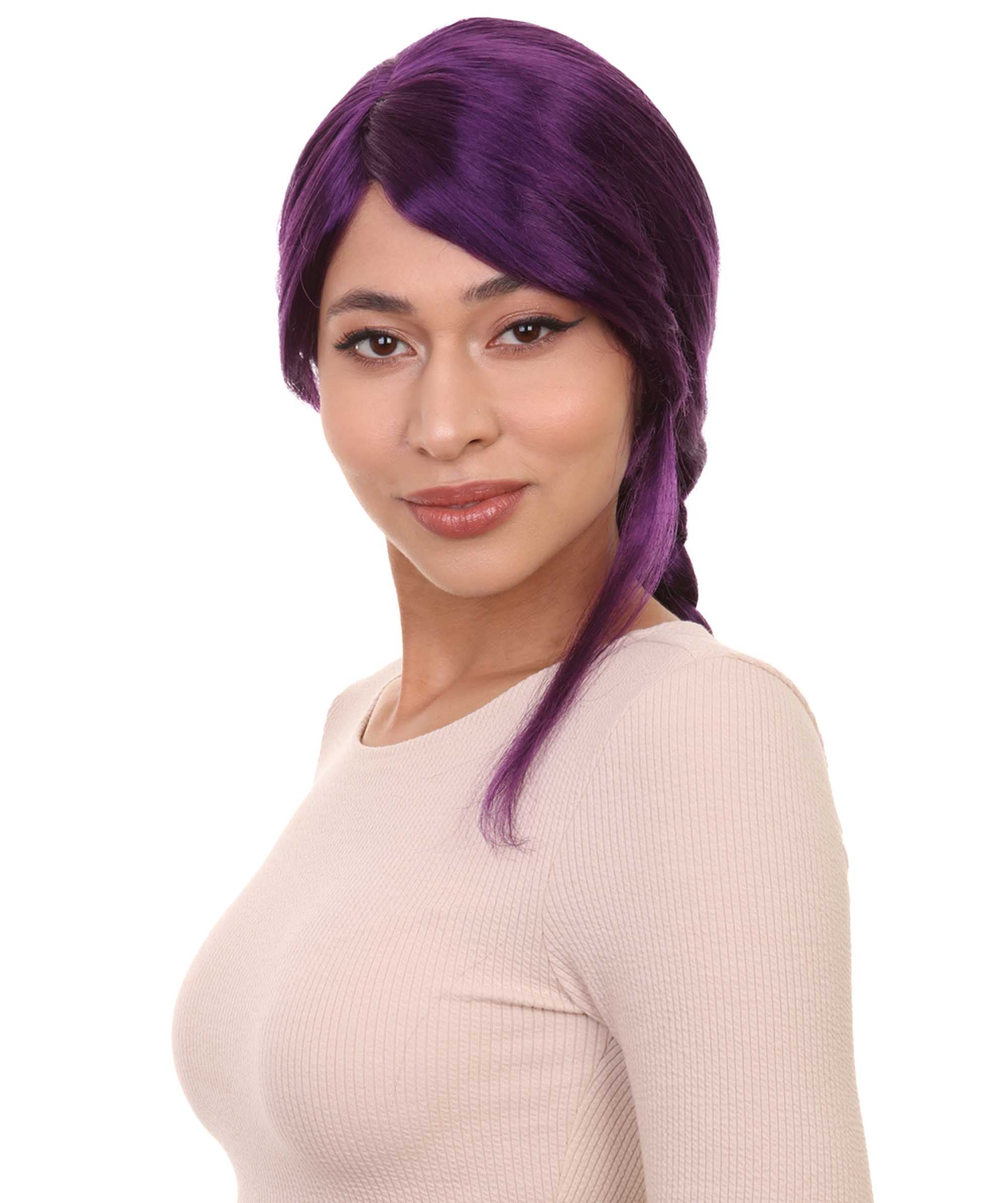 Side Parted Single Braided Wig | - HalloweenPartyOnline